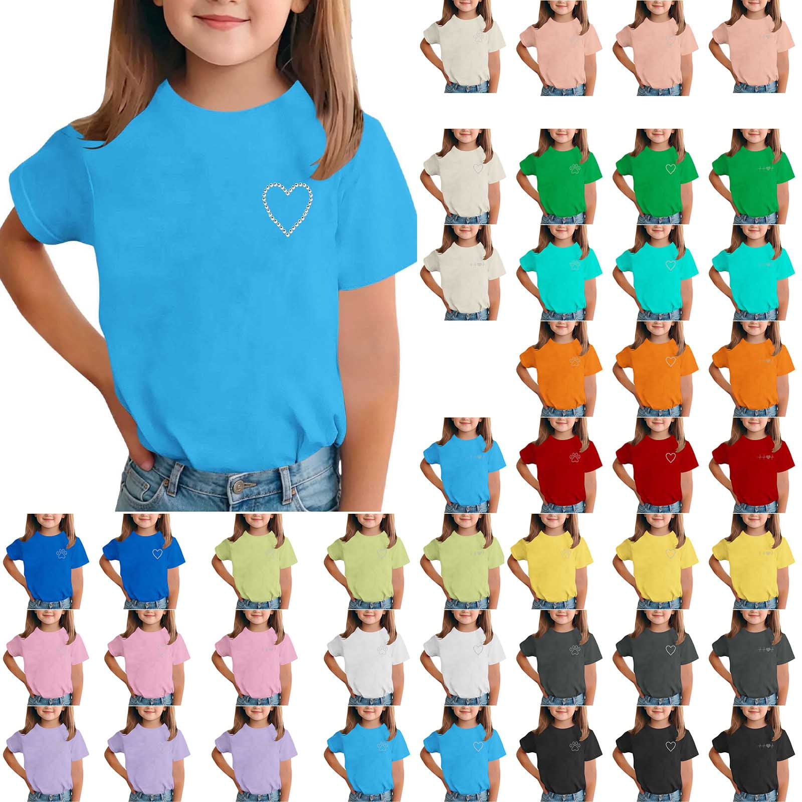 Swuxness Toddler T-Shirts Short Sleeve Round Neck Mini Print Stylish ...