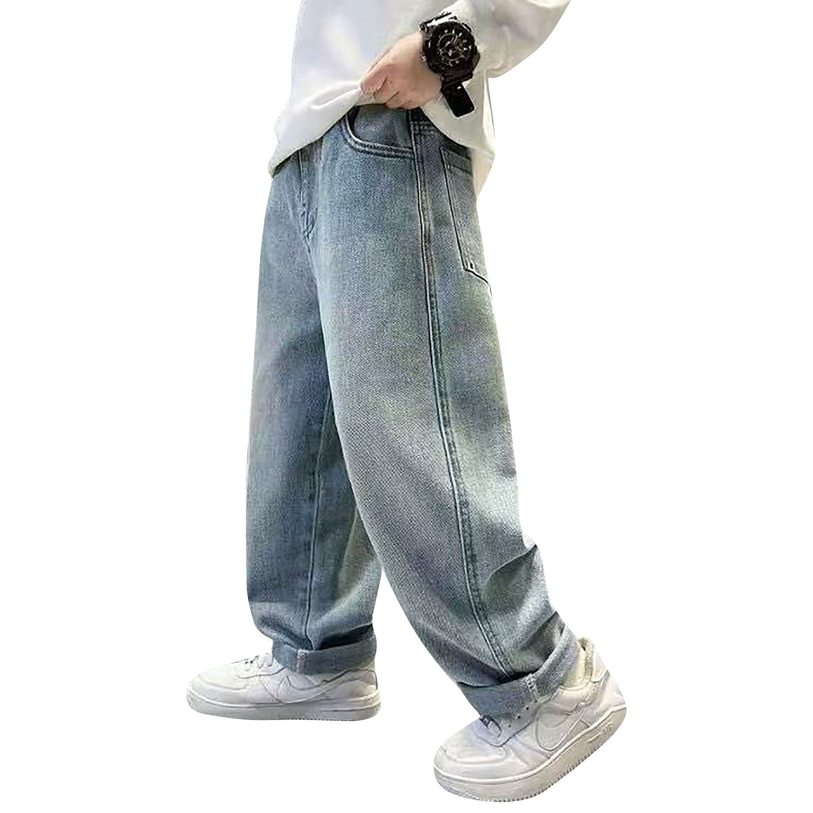 Sxaura 2025 Boyfriend Jean for Little Boy Straight Leg Distressed Fall ...