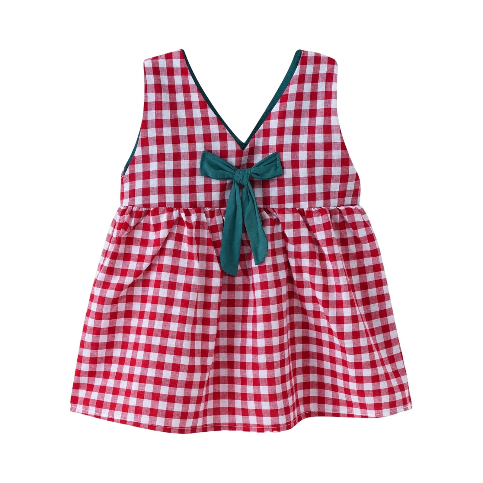 Sxaura 2025 Summer Dress for Baby Girl Garter Plaid Spaghetti Strap ...
