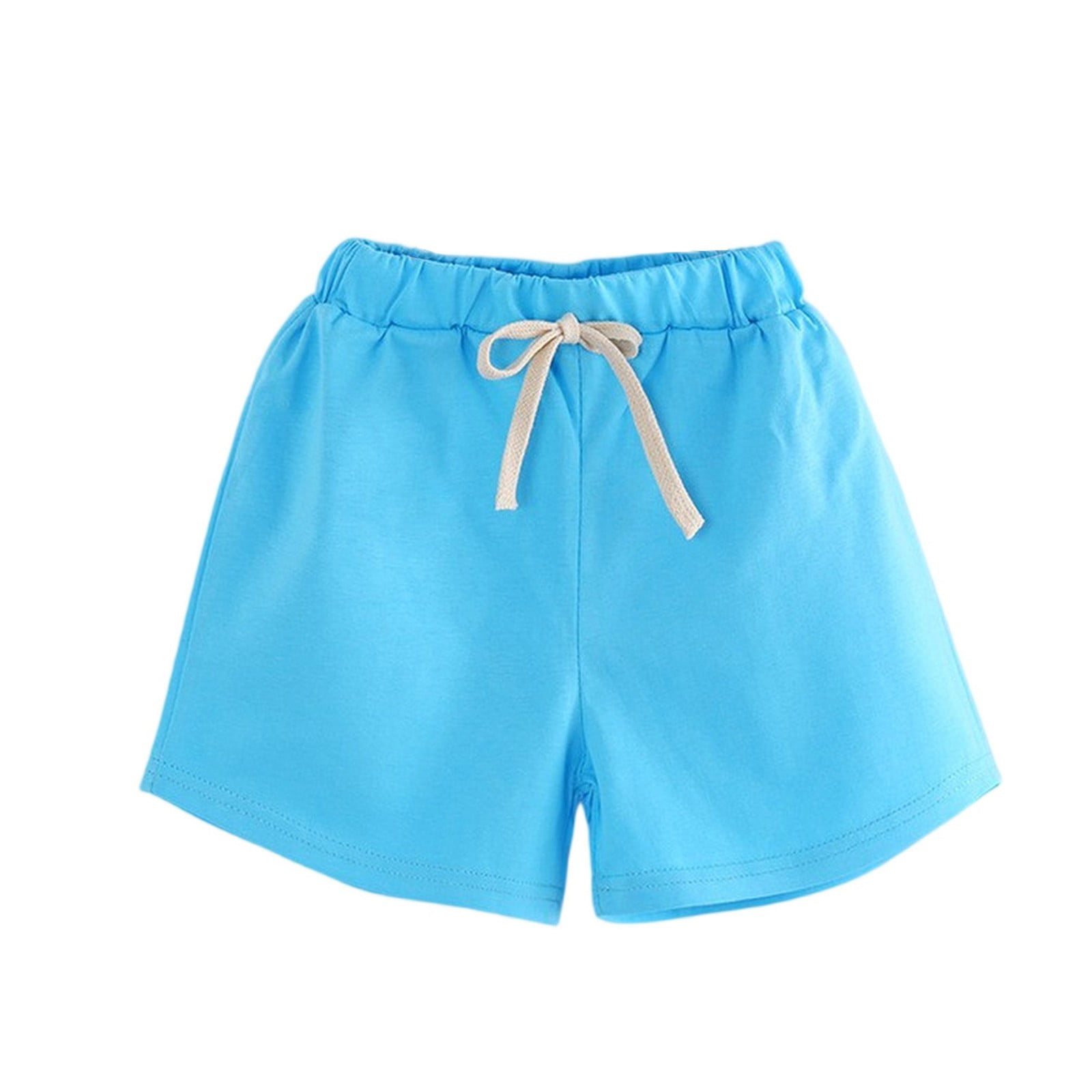 Sxaura Blue Running Shorts for Little Girl Solid Color 2025 Basic ...