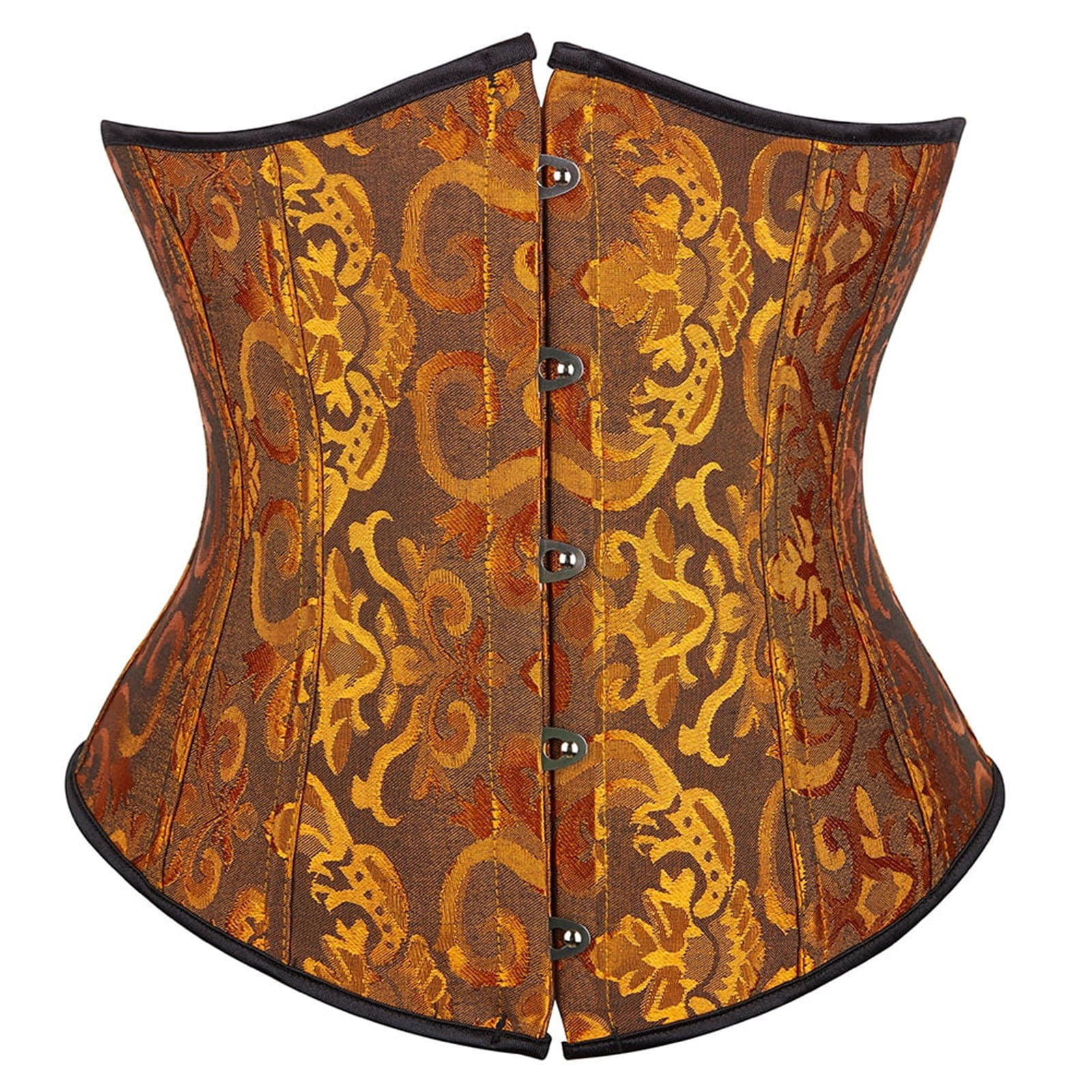 Sxaura Corset Tops for Women Yellow Overbust Corset Bustier Top ...