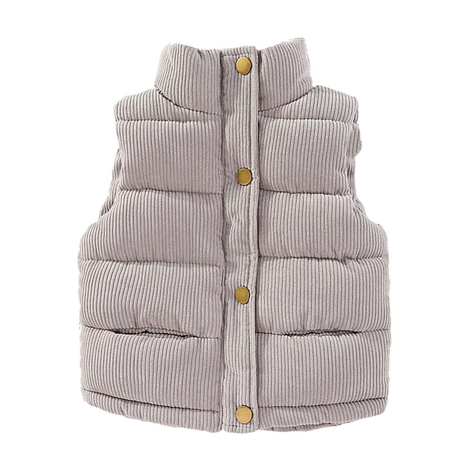 Sxaura Gray Puffer Vest for Little Girl Sleeveless Spaghetti Strap Cap ...