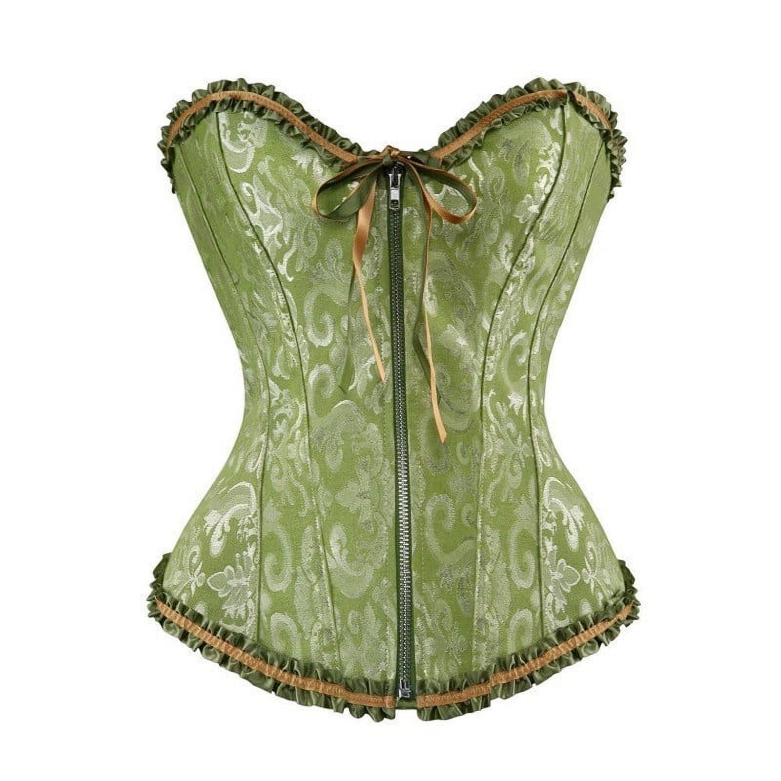 Sxaura Green Corset Tops for Women Trendy Cropped Lace Skinny Body ...