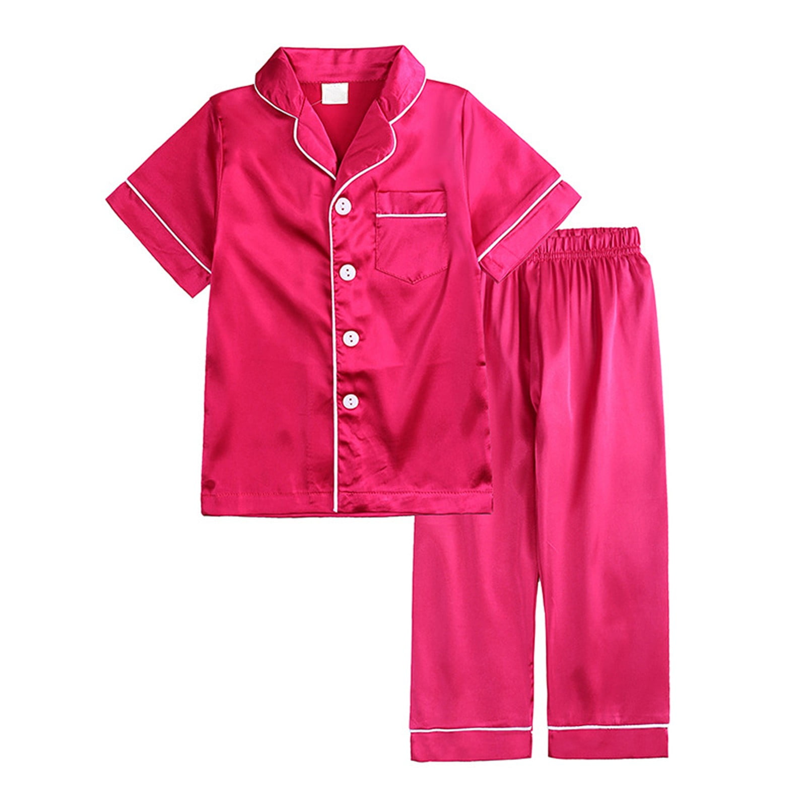 Sxaura Pink Pajama Sets for Little Girl Summer Cute 2025 Short Sleeve ...
