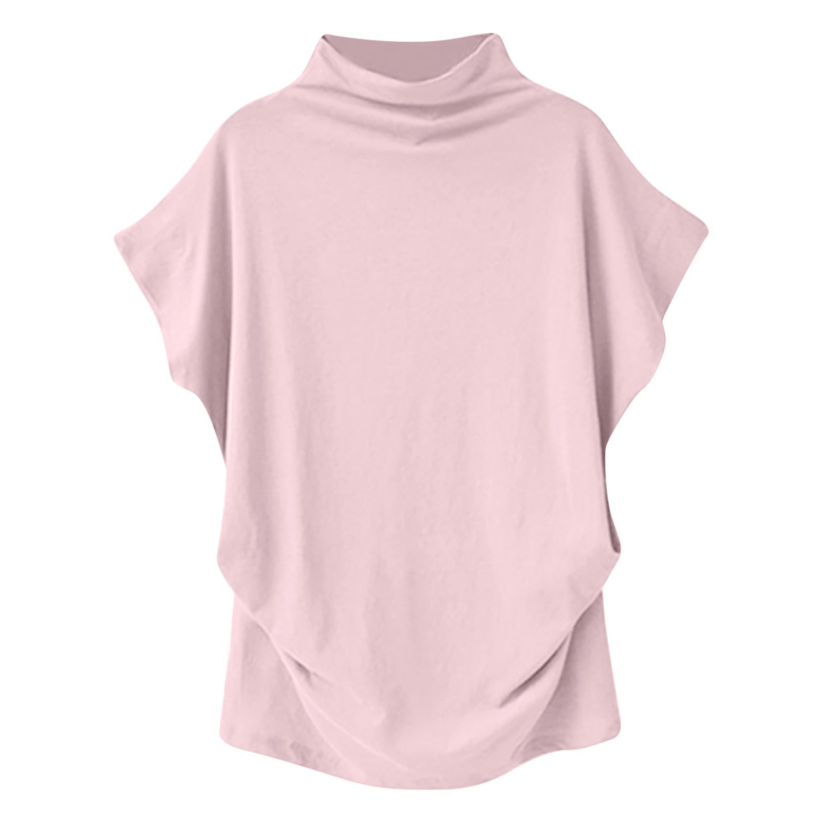 Sxaura Pink Tank Tops for Women 2025 Solid Color Basic Short Sleeve ...