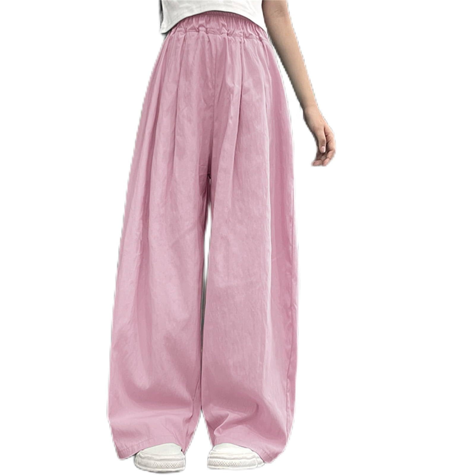Sxaura Plus Size Wide Leg Pants for Little Girl Summer Straight Leg ...
