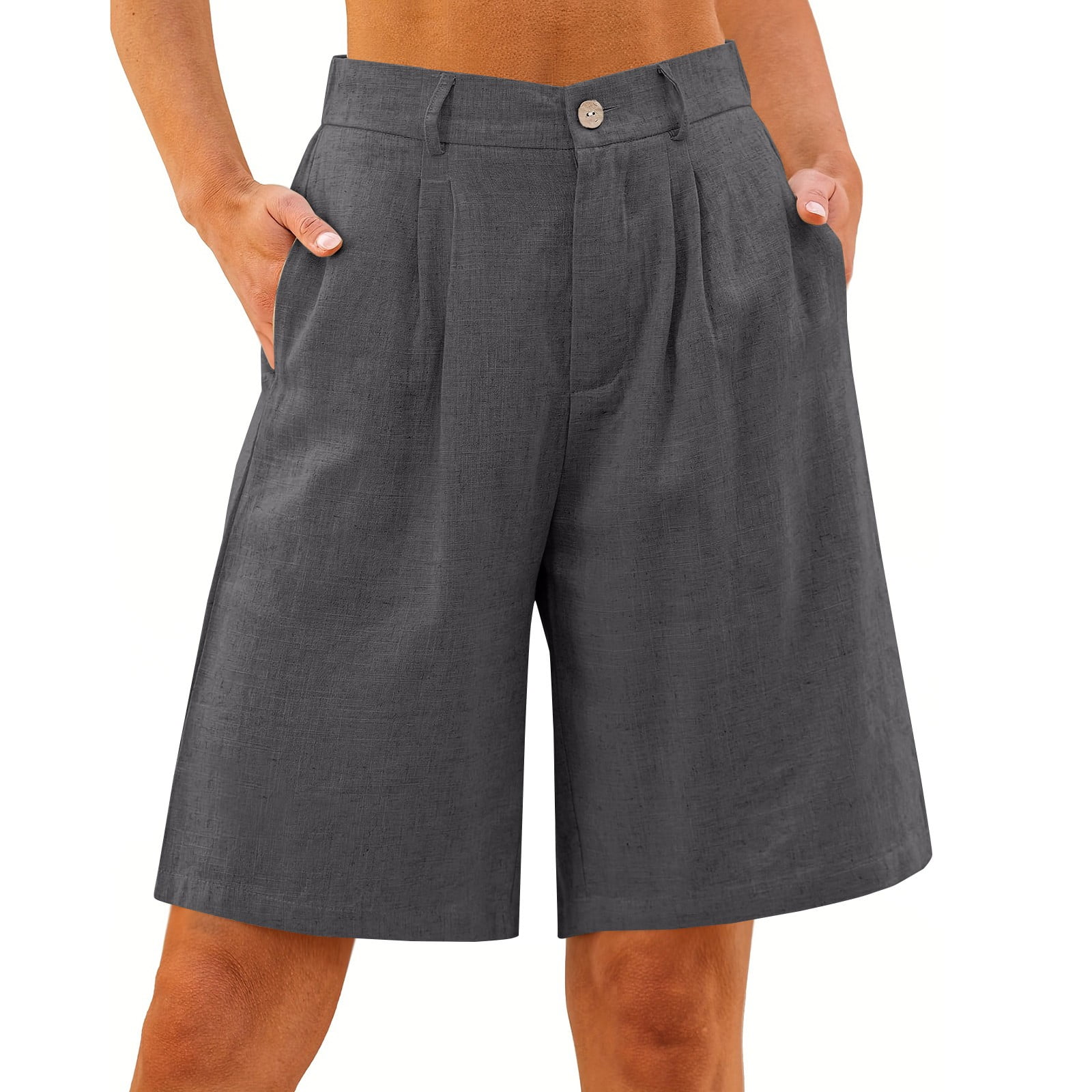 Sxaura Vacation Casual Shorts Cotton Linen Linen Shorts for Women ...