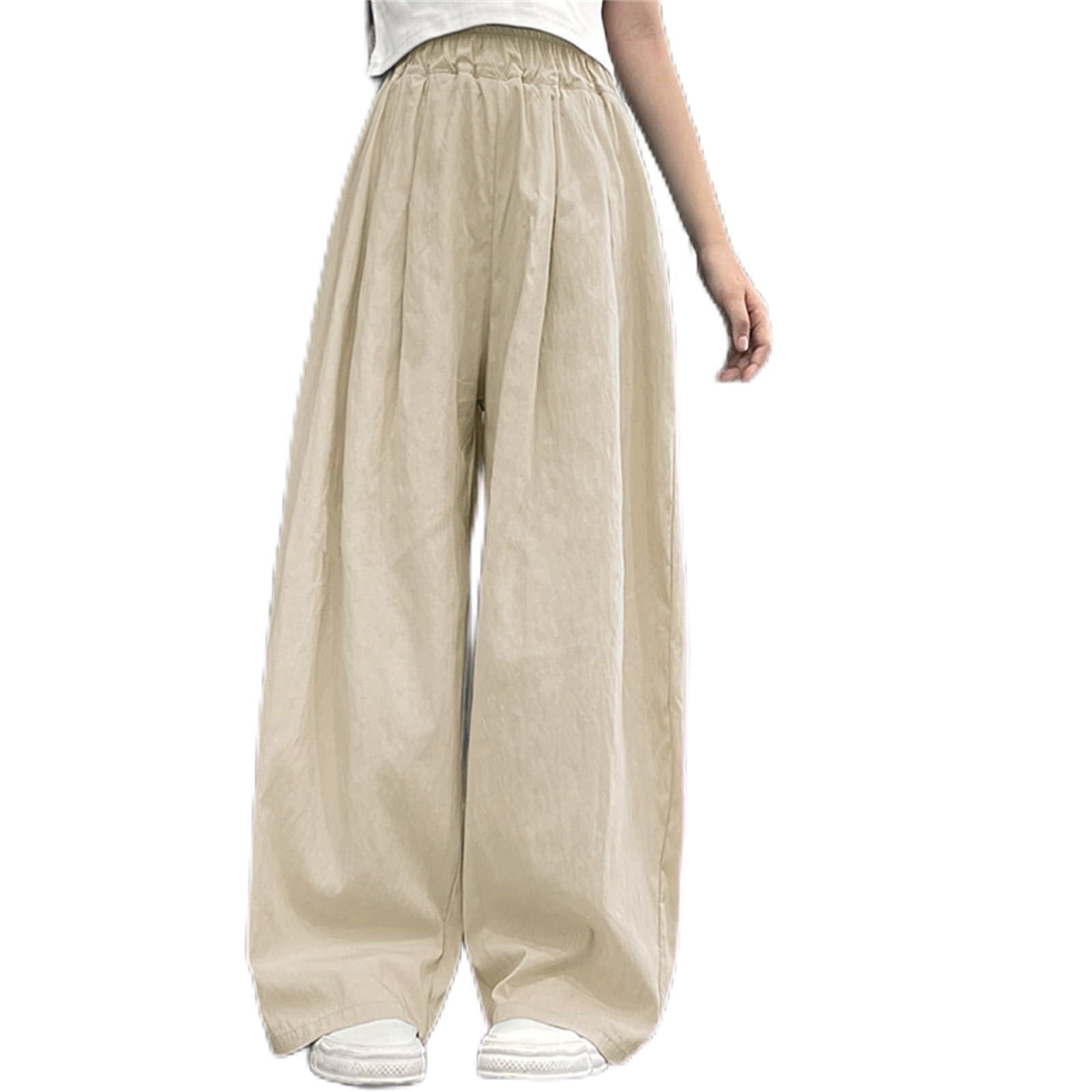 Sxaura Wide Leg Pants for Little Girl Loose Straight Leg Wide Leg ...