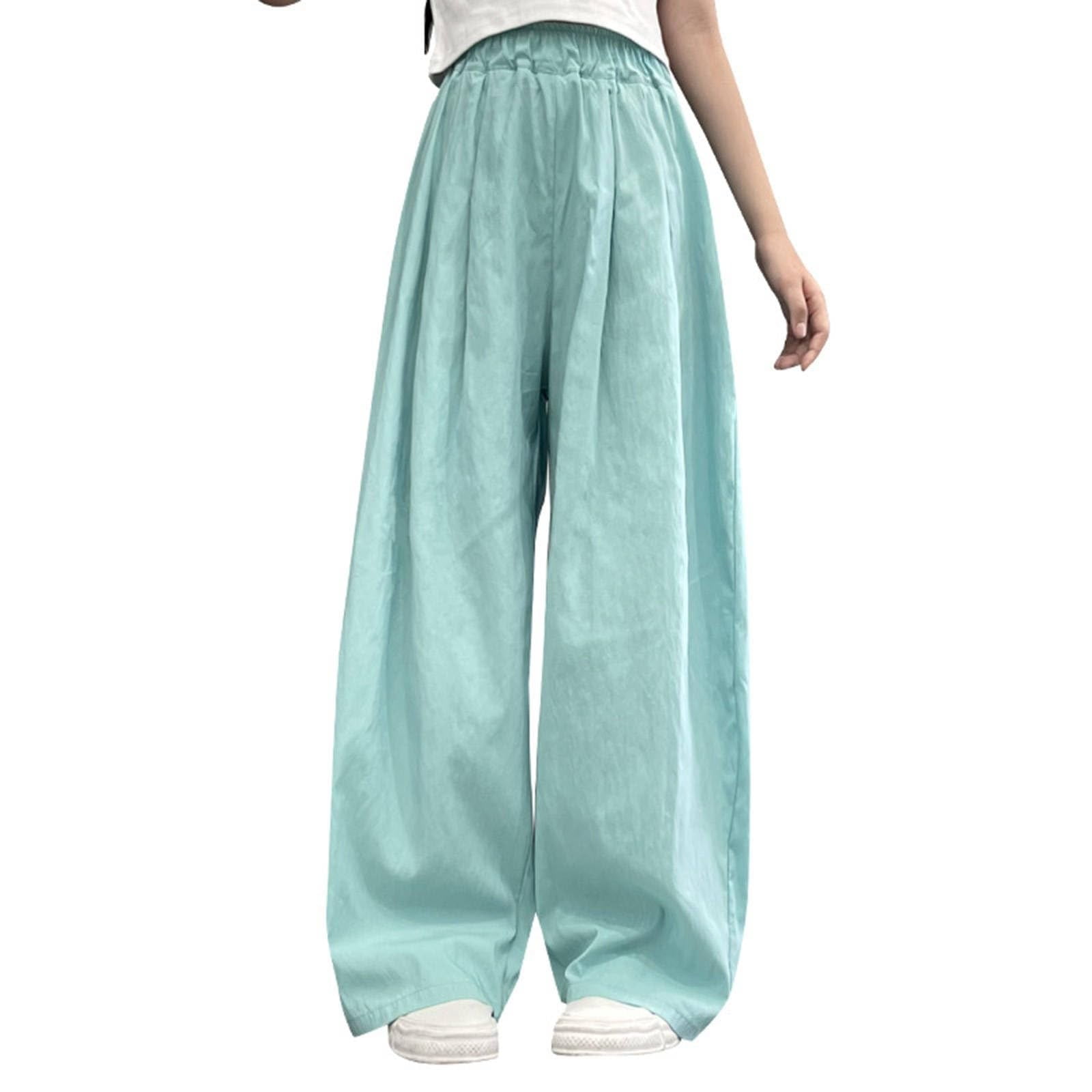 Sxaura Wide Leg Pants for Little Girl Summer Loose Trendy Lightweight ...