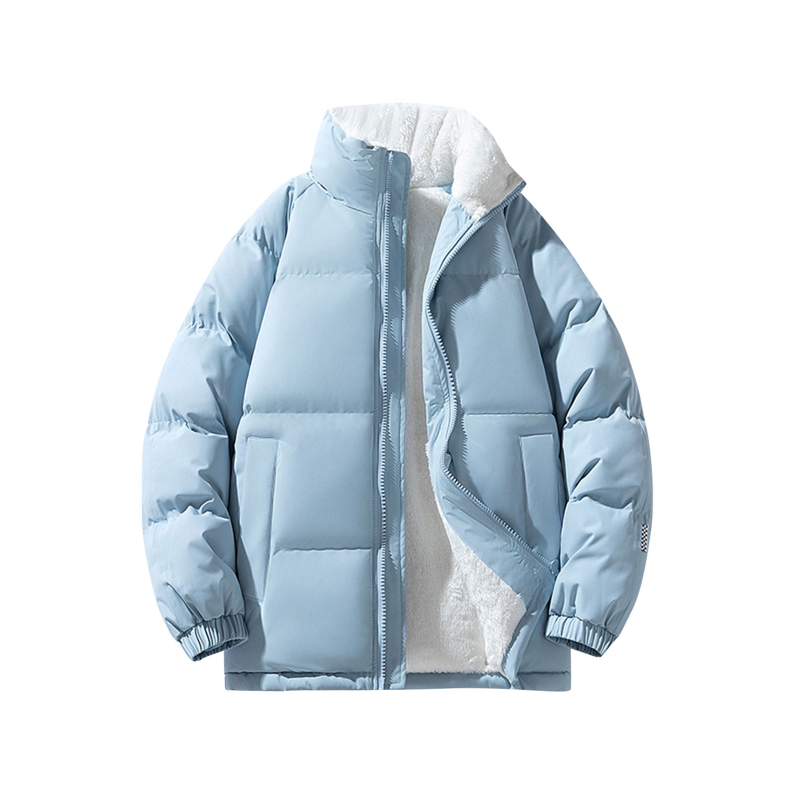 Sxaura Women Winter Puffer Jacket Blue Thermal Warm Slim Fit Matching ...