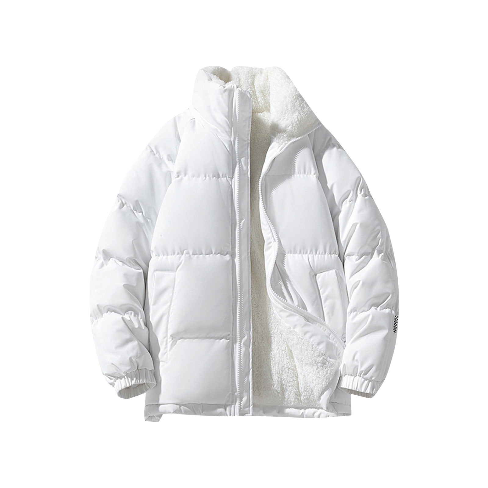 Sxaura Women Winter Puffer Jacket White Thermal Warm Slim Fit Matching ...
