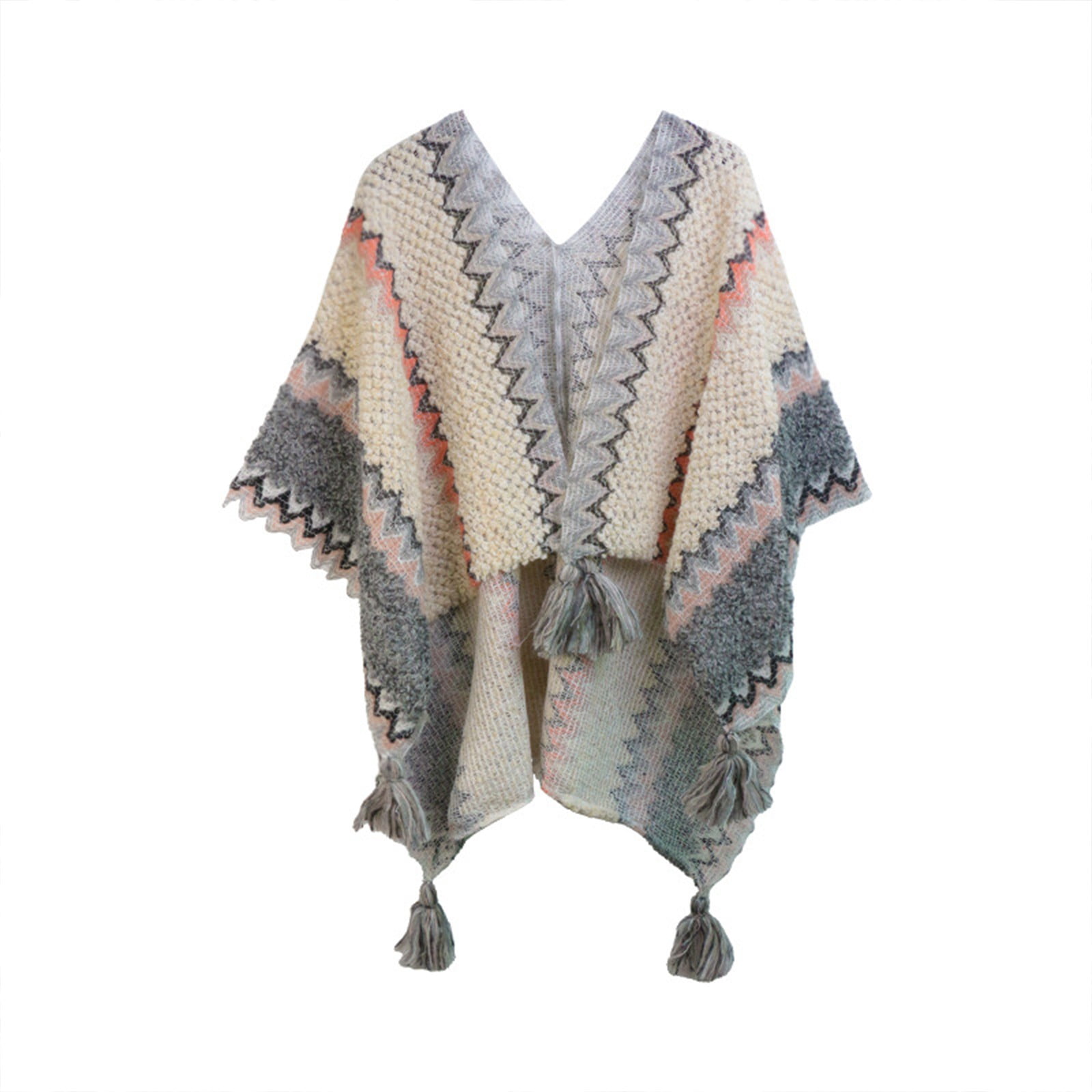 Sxaura Women's White Shawls Thermal Warm Heavyweight Ethnic Shawl Wraps ...