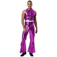 Sxiwei Adult Men Metallic Shiny Rompers Festival Party Rave Outfits ...