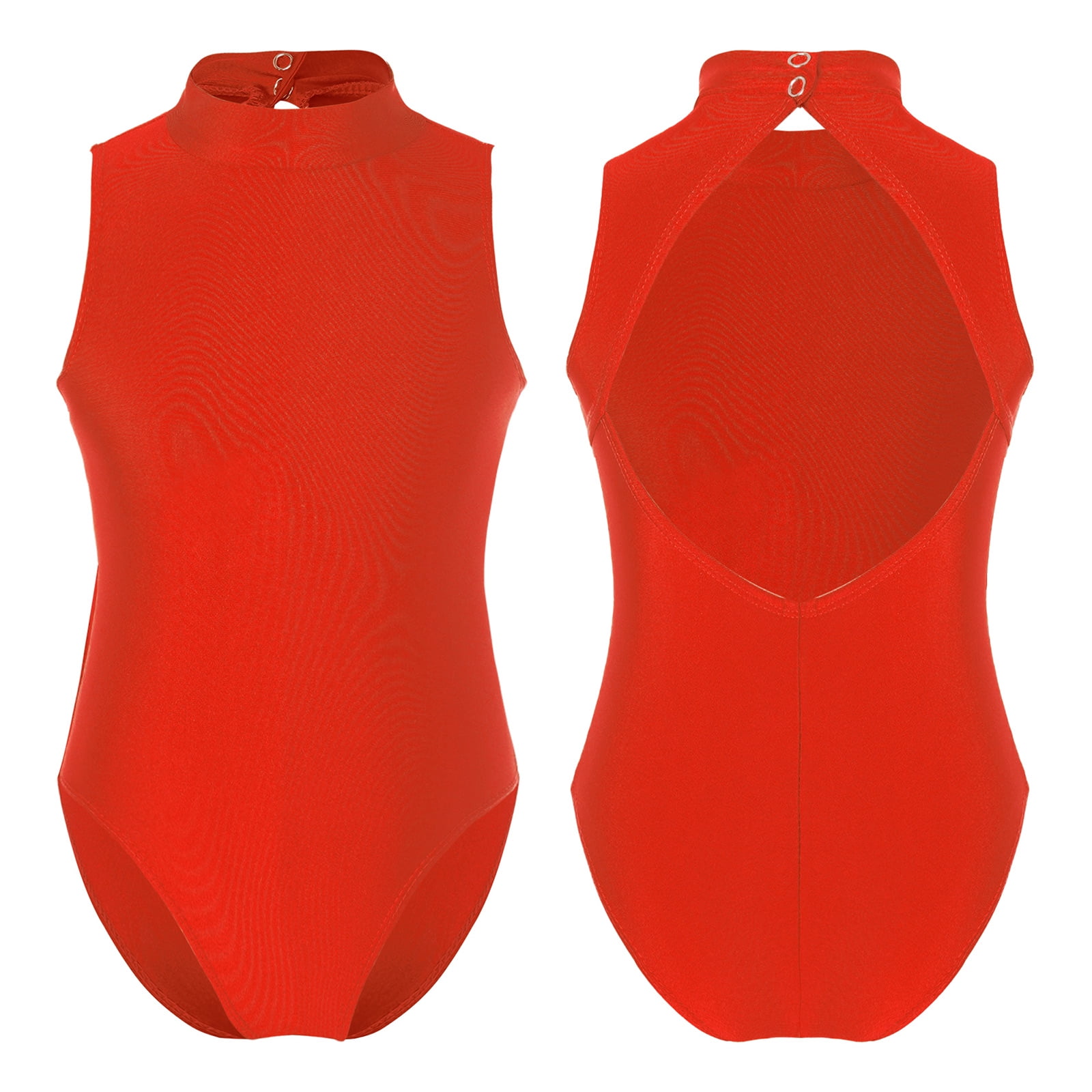 Sxiwei Big Girls Turtle-neck Cutout Back Gymnastics Ballet Dance ...