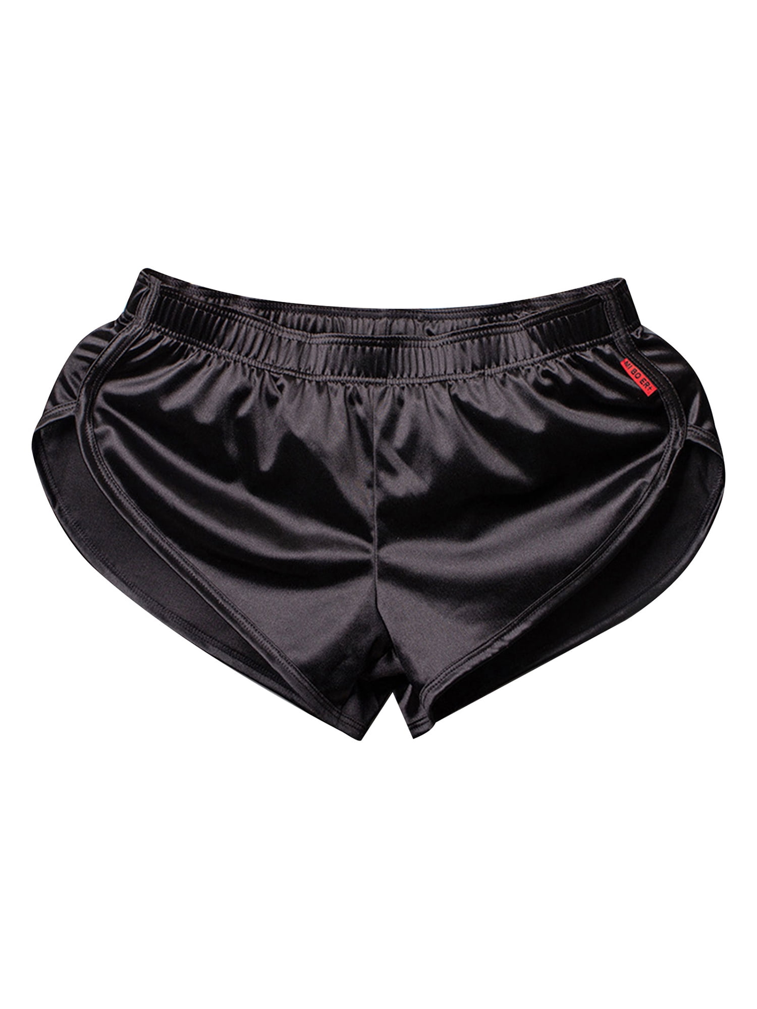 Sxiwei Men Side Split Satin Underwear Swim Trunks Glossy Shorts Elastic ...