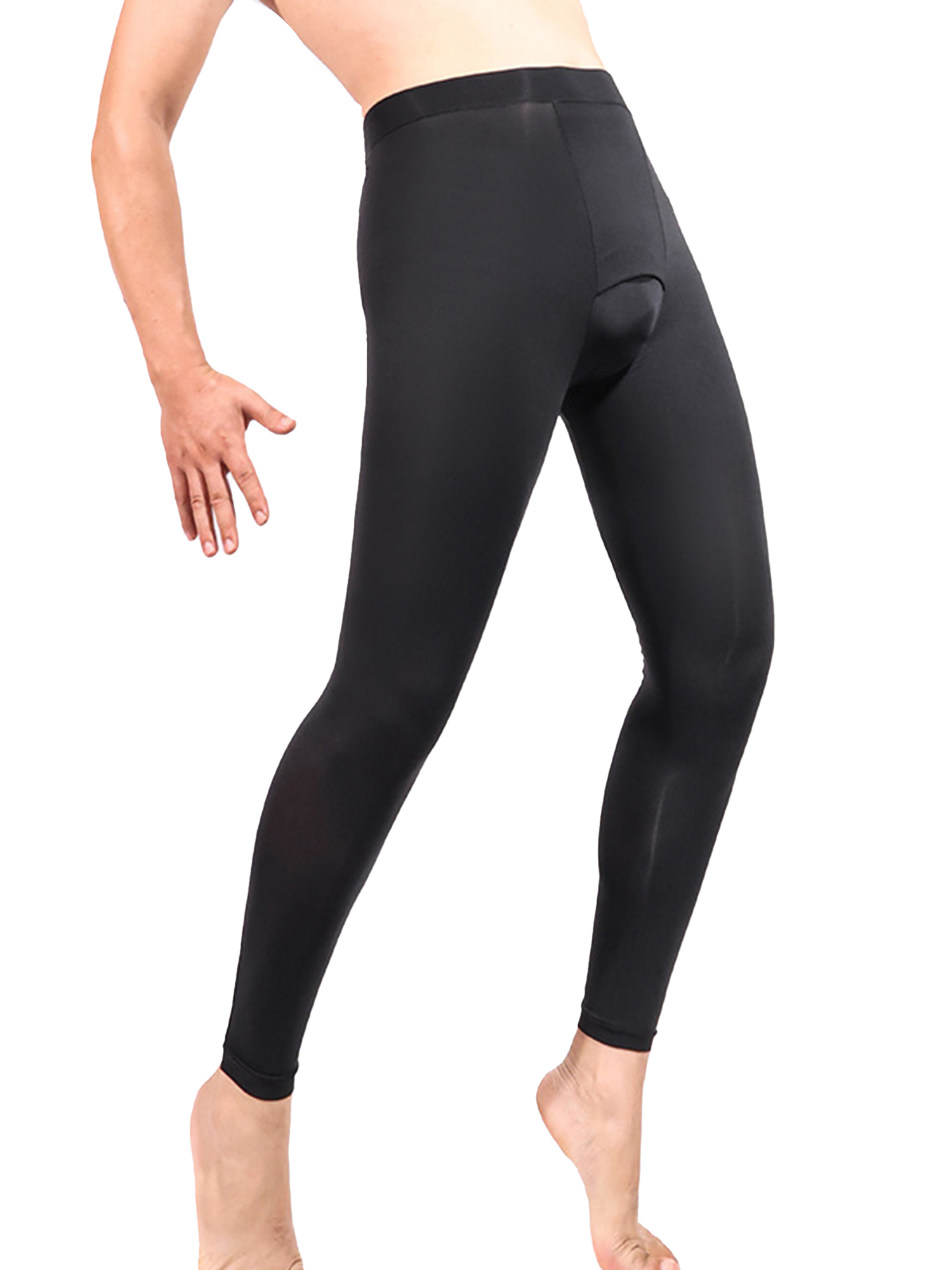 Sxiwei Men Thermal Underwear Pants Leggings High Waist Bulge Pouch