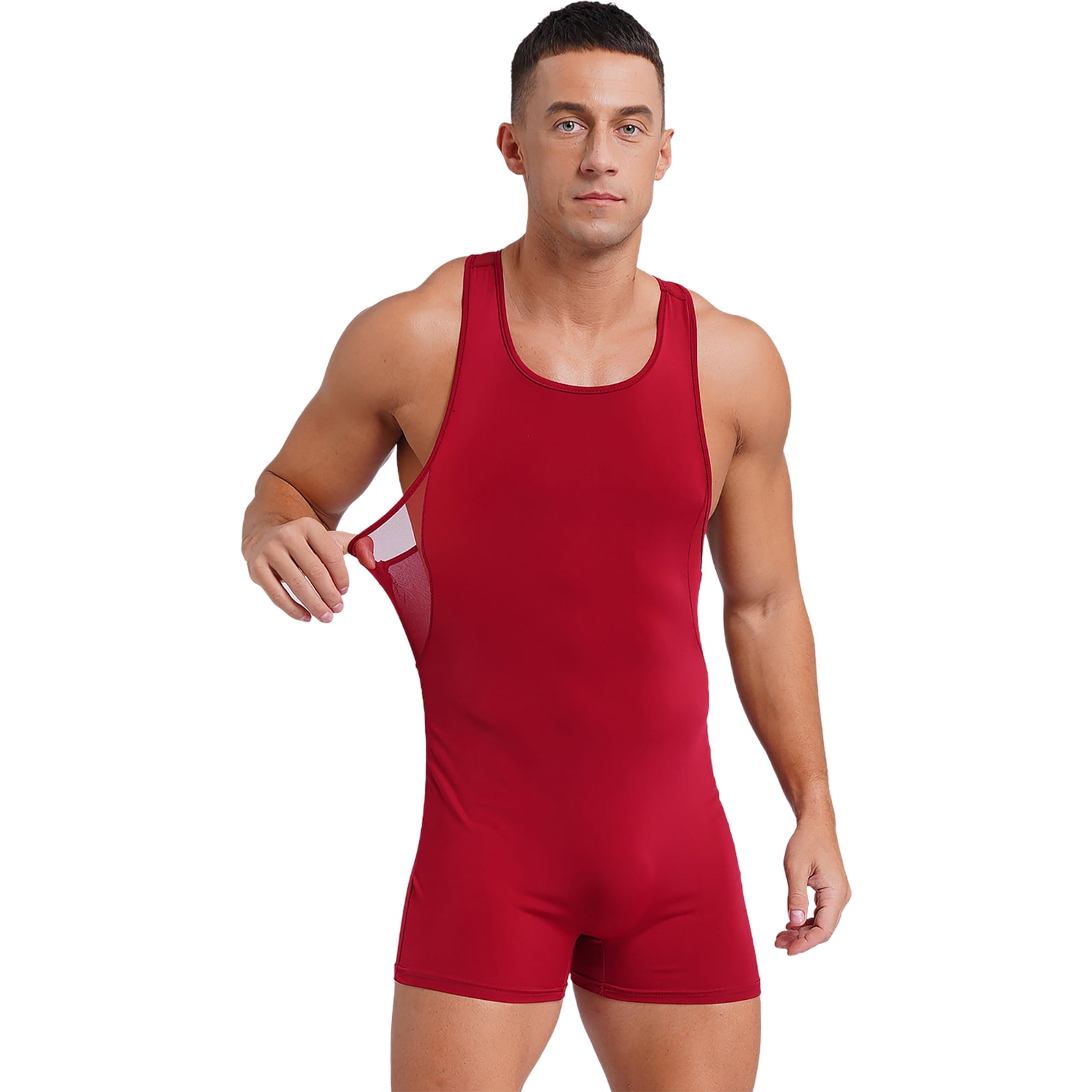 Sxiwei Mens Athletic Wrestling Singlet Leotard Bodysuit Slim Fit One
