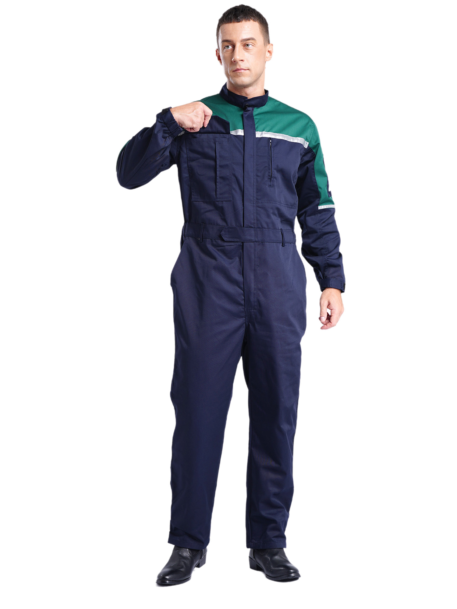 Sxiwei Men's Cotton Hi Vis Coveralls Long Sleeve Work Overalls One ...