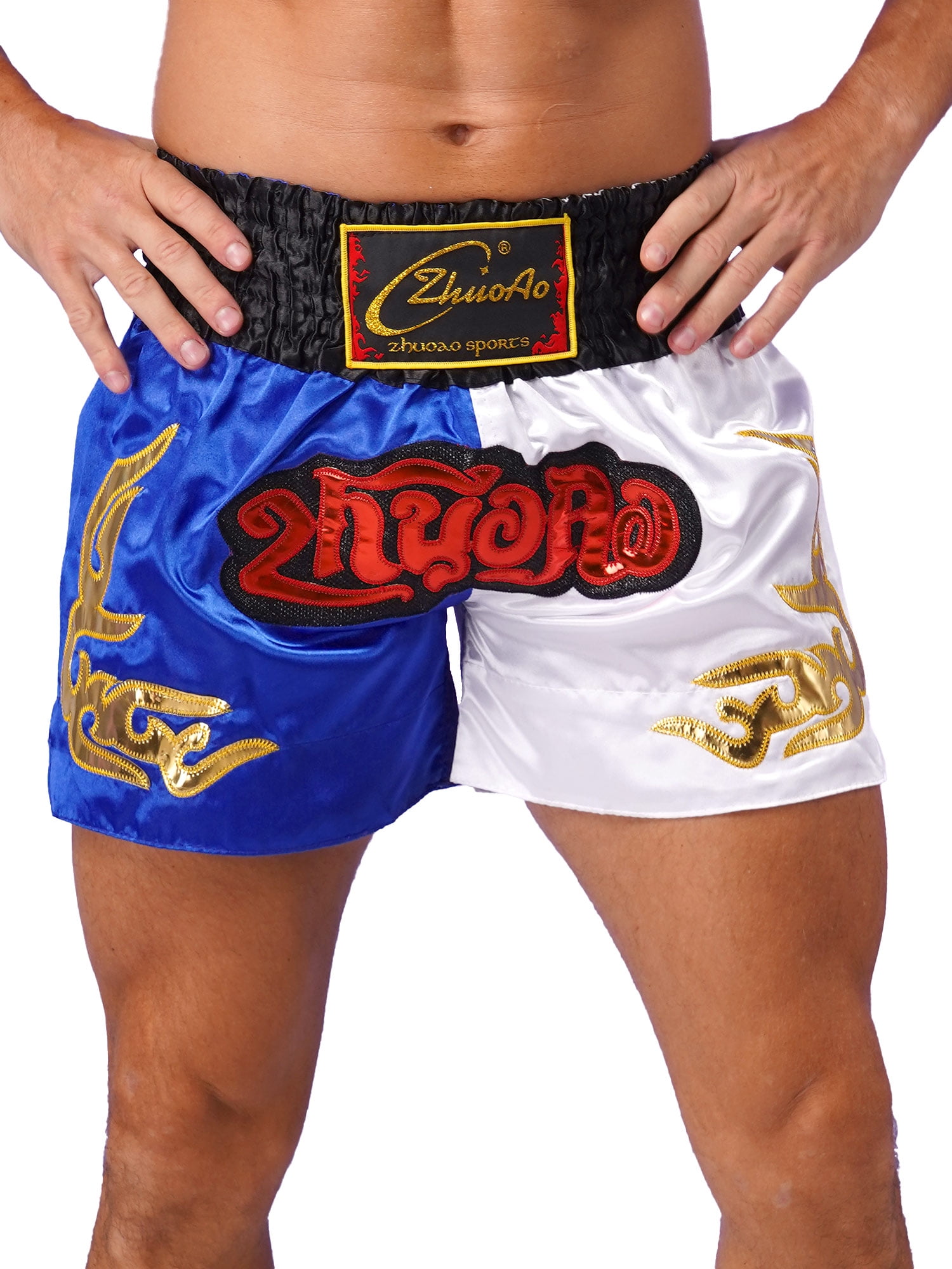 Sxiwei Men's Embroidery Sequins Kick Boxing Trunks Muay Thai Kick ...