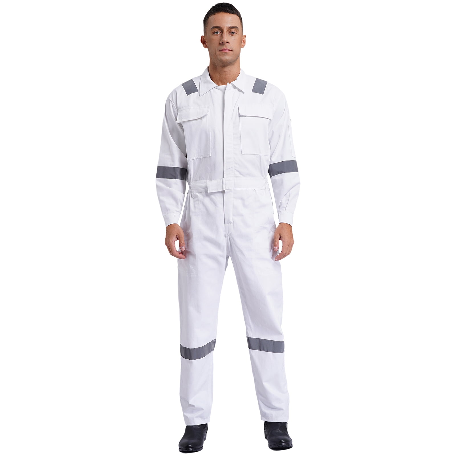 Sxiwei Men's Lightweight Work Coveralls Cotton Reflective Safety ...