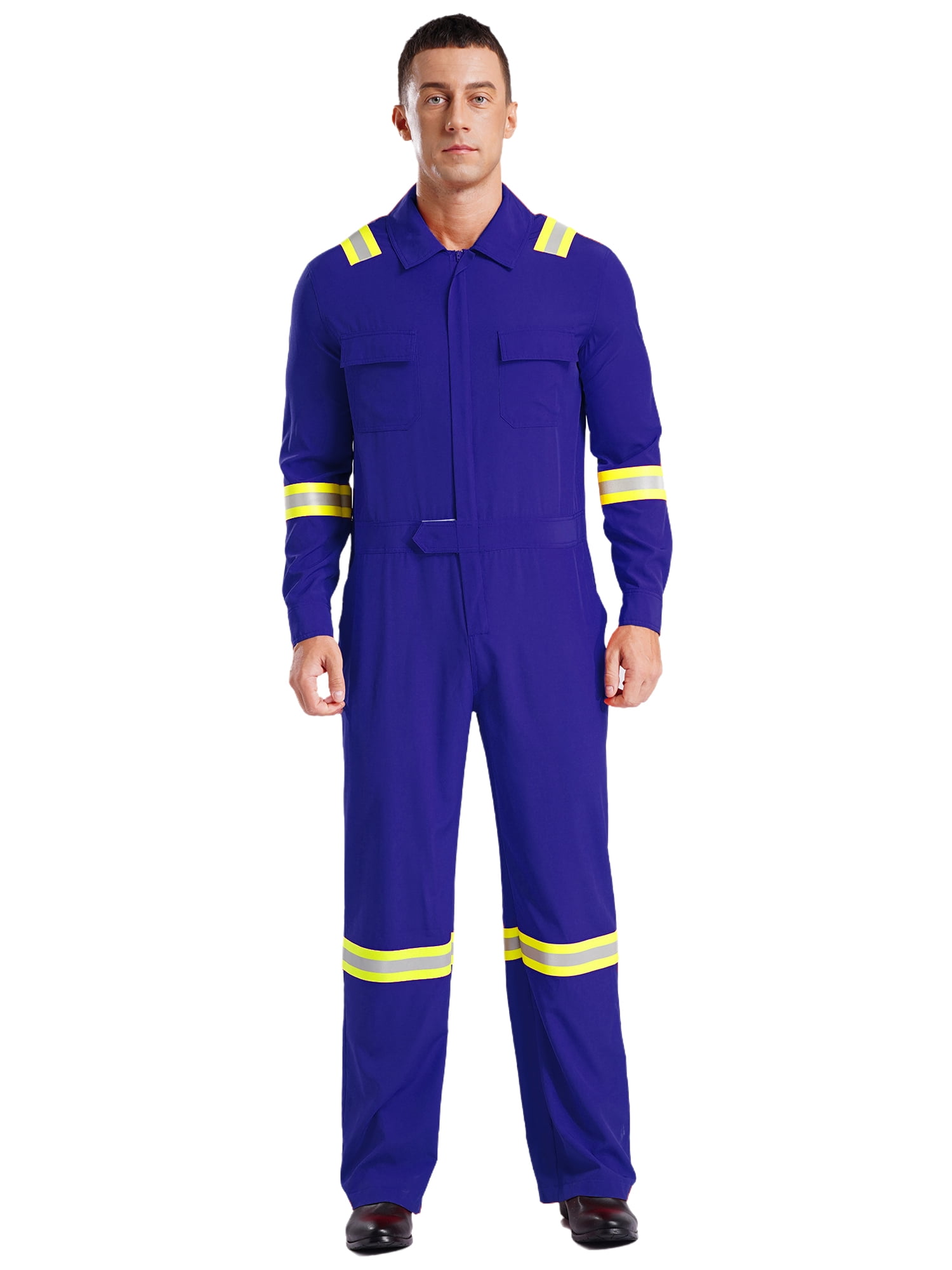 Sxiwei Men's One Piece Work Coveralls Jumpsuits Long Sleeves Reflective ...