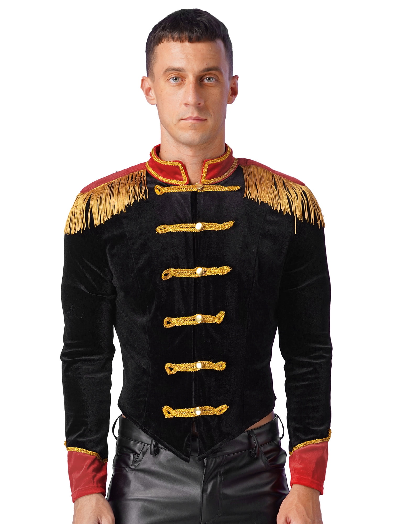 Sxiwei Men's Ring Leader Costume Tassel Epaulet Jacket Steampunk ...