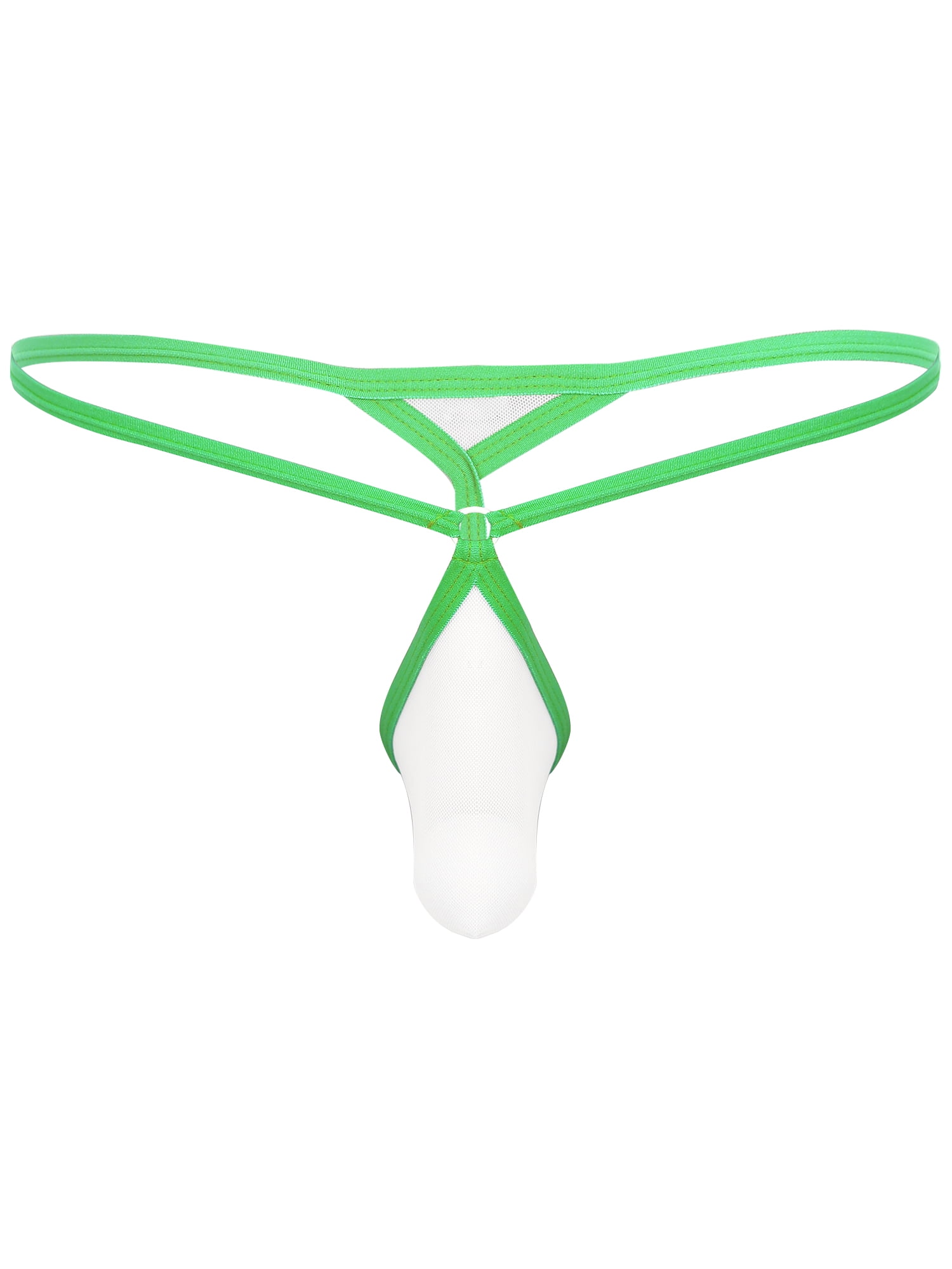 Sxiwei Men's Sheer Transparent T-back Thongs Underwear Low Rise Elastic ...