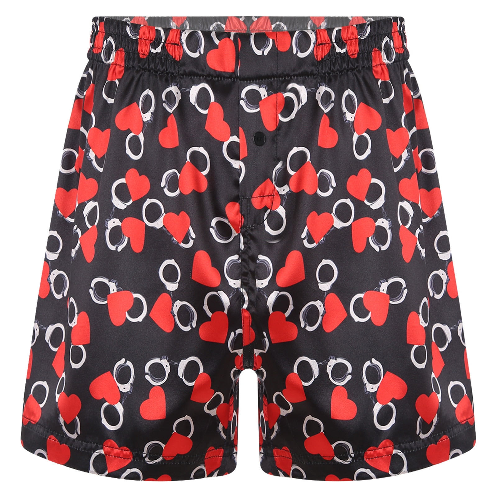 Sxiwei Men's Shiny Satin Lips Printed Boxer Shorts Homewear Summer ...