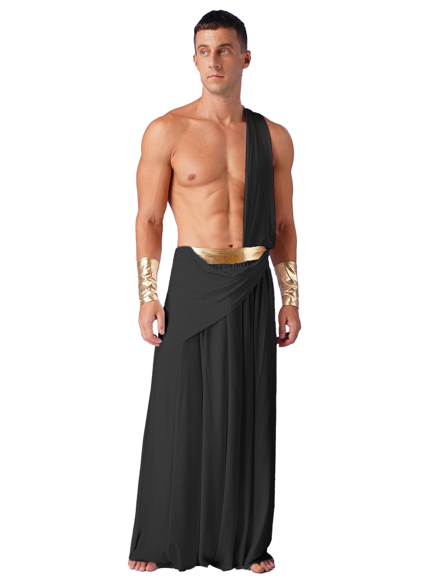 Sxiwei Mens Ancient Greek Warrior Costumes One Shoulder Maxi Skirts ...