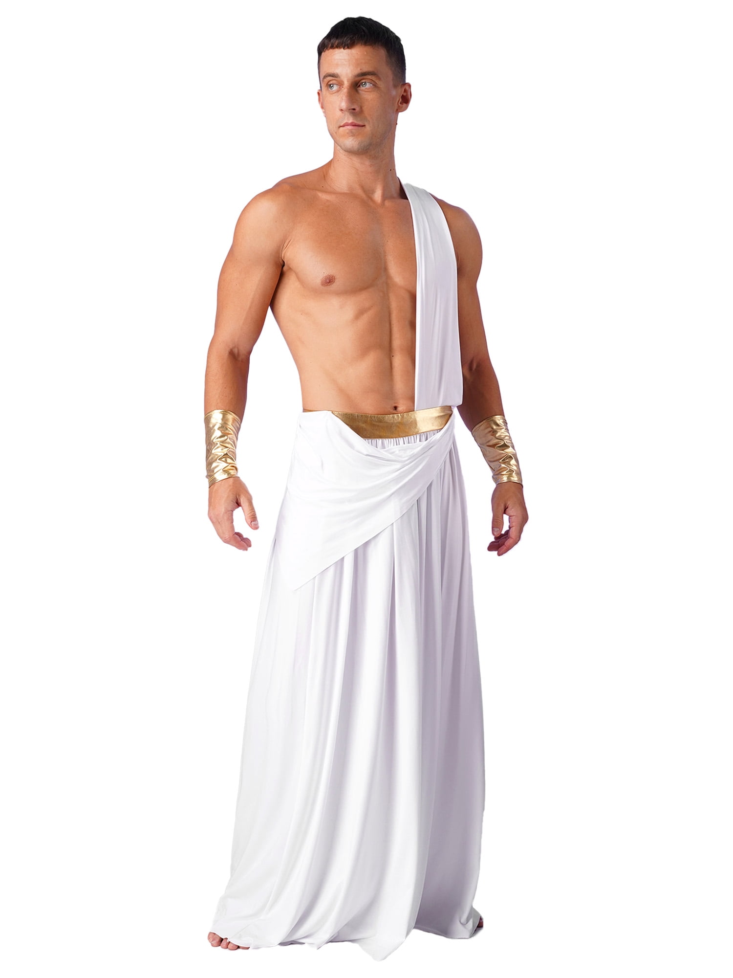 Sxiwei Mens Ancient Greek Warrior Costumes One Shoulder Maxi Skirts ...