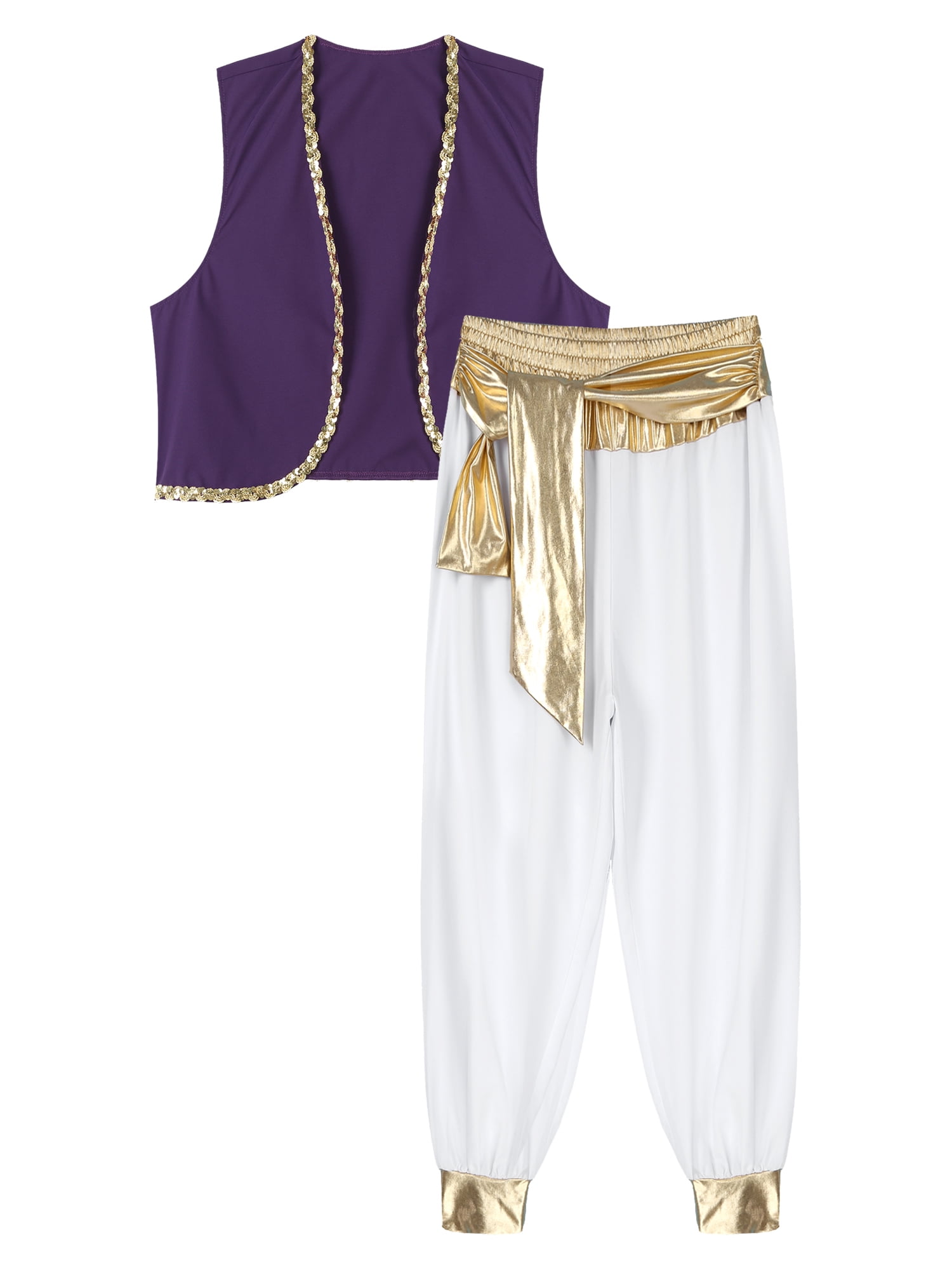 Sxiwei Mens Arabian Prince Costume 2 Piece Fairy Tale Street Rat Suits ...