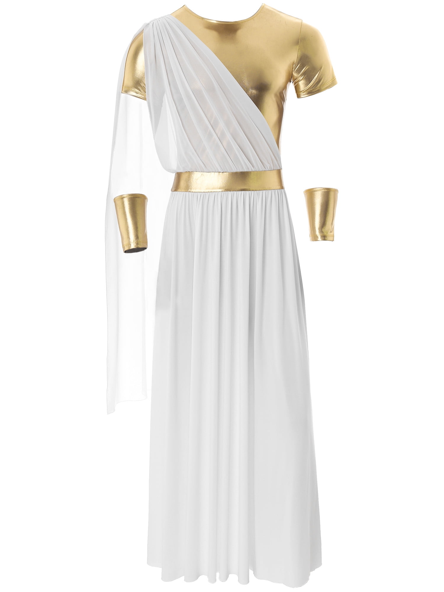 Sxiwei Mens Halloween Costume Toga Greek God Ancient Roman Robe with ...