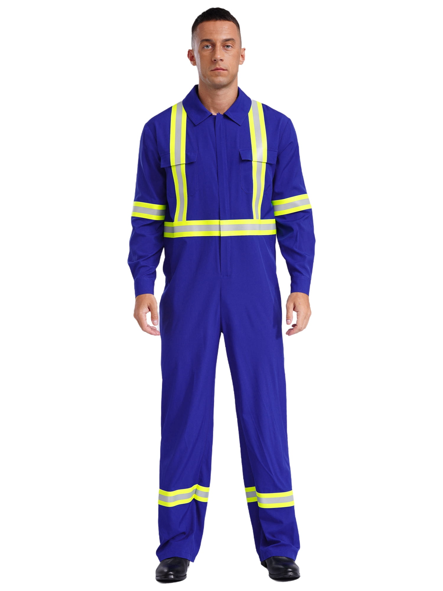 Sxiwei Mens High Visibility Coverall Long Sleeve Zip Up Mechanic ...