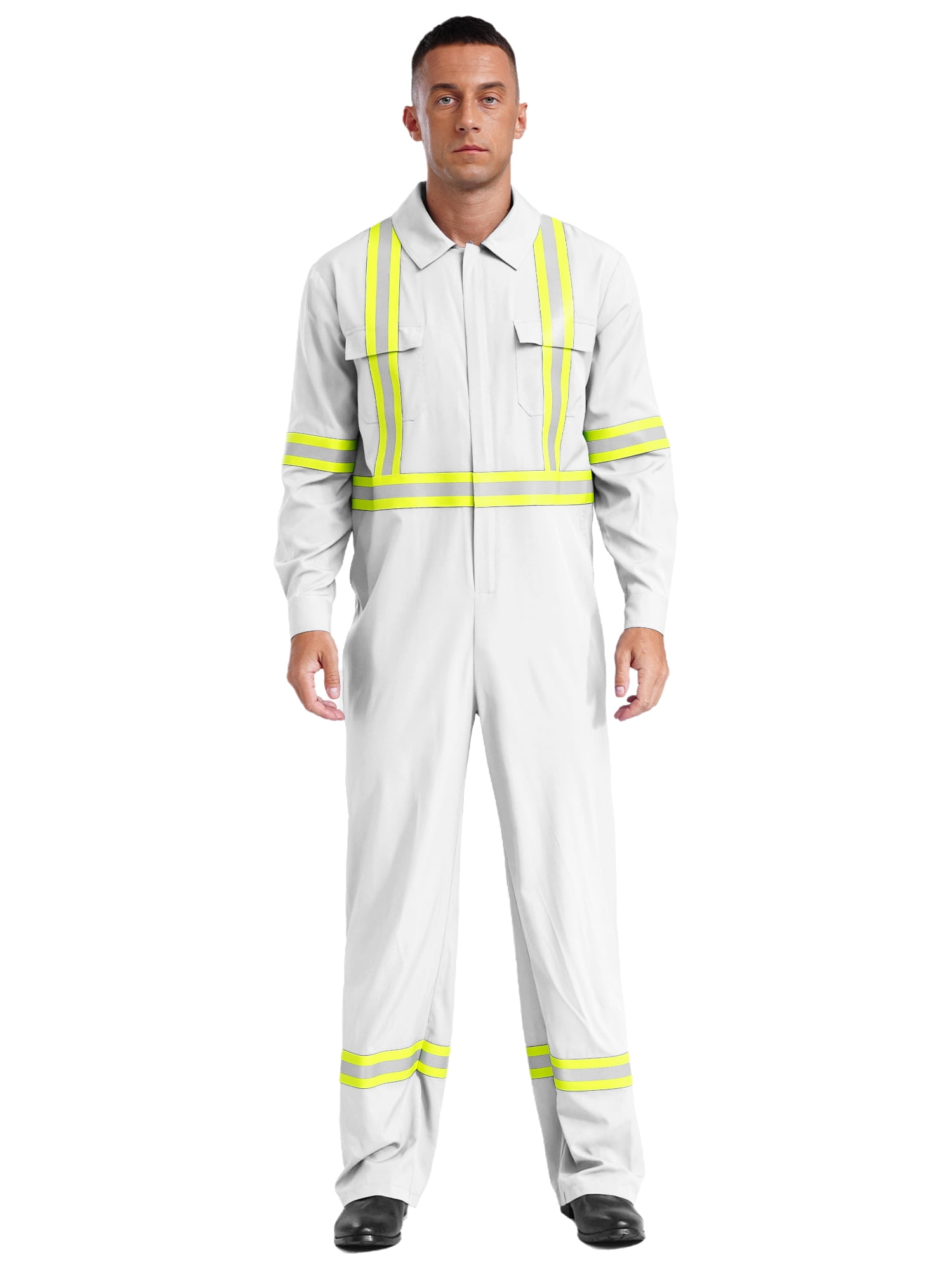 Sxiwei Mens High Visibility Coverall Long Sleeve Zip Up Mechanic ...