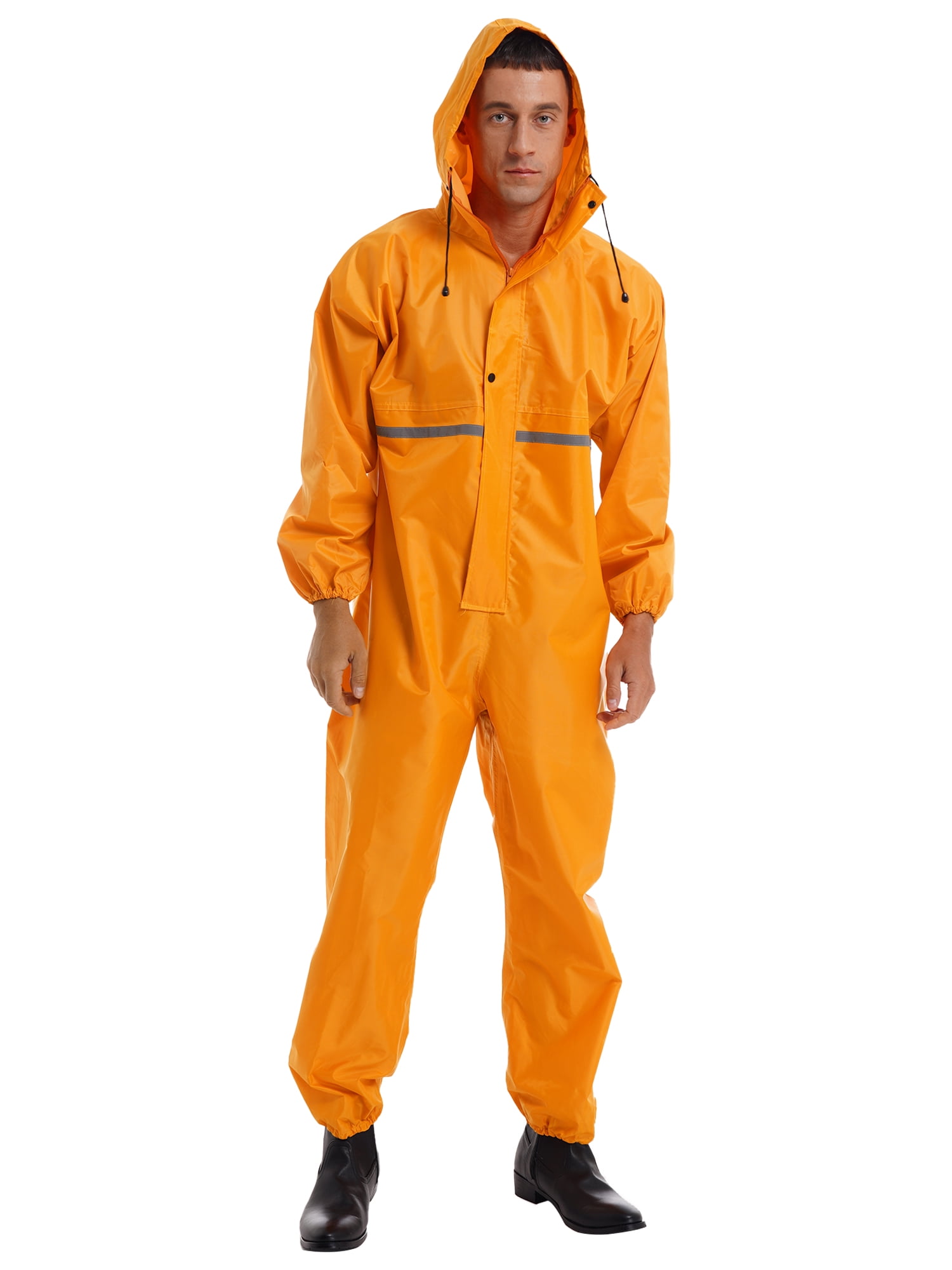 Sxiwei Mens Hooded Raincoat Waterproof Coveralls Professional Outdoor ...