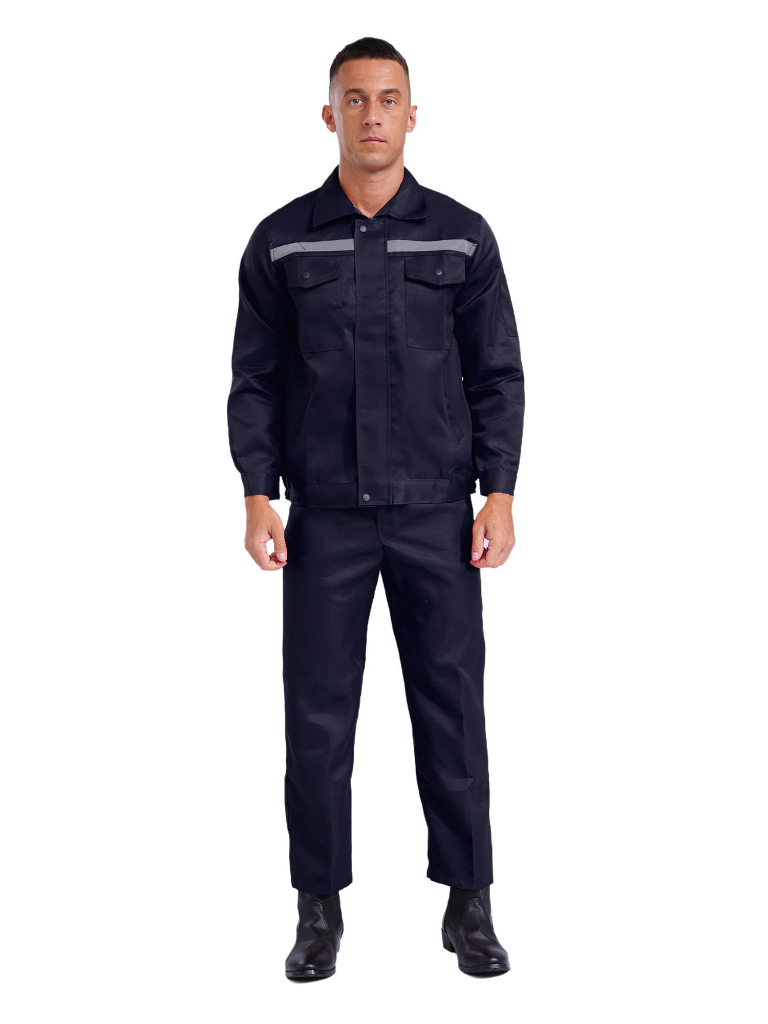 Sxiwei Mens Long Sleeve Work Coat Shirts with Long Pants Workshop Auto ...