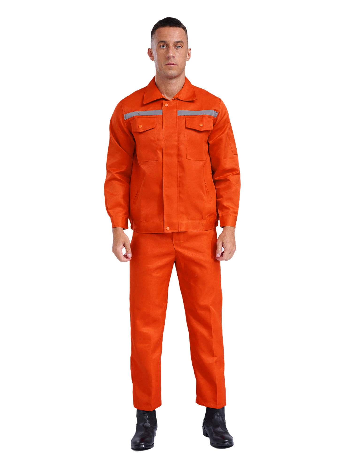 Sxiwei Mens Long Sleeve Work Coat Shirts with Long Pants Workshop Auto ...