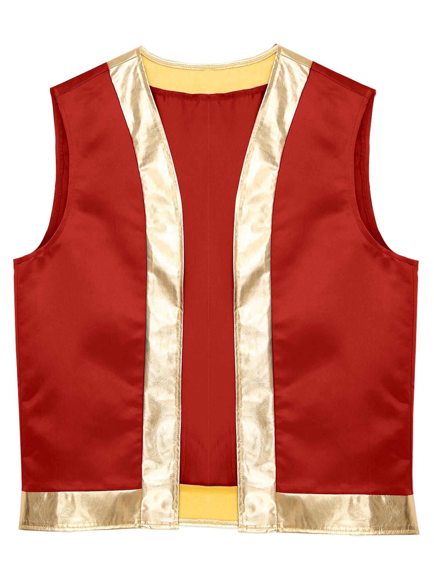 Sxiwei Mens Toad Costume Open Front Waistcoat Vest Arabian Prince ...