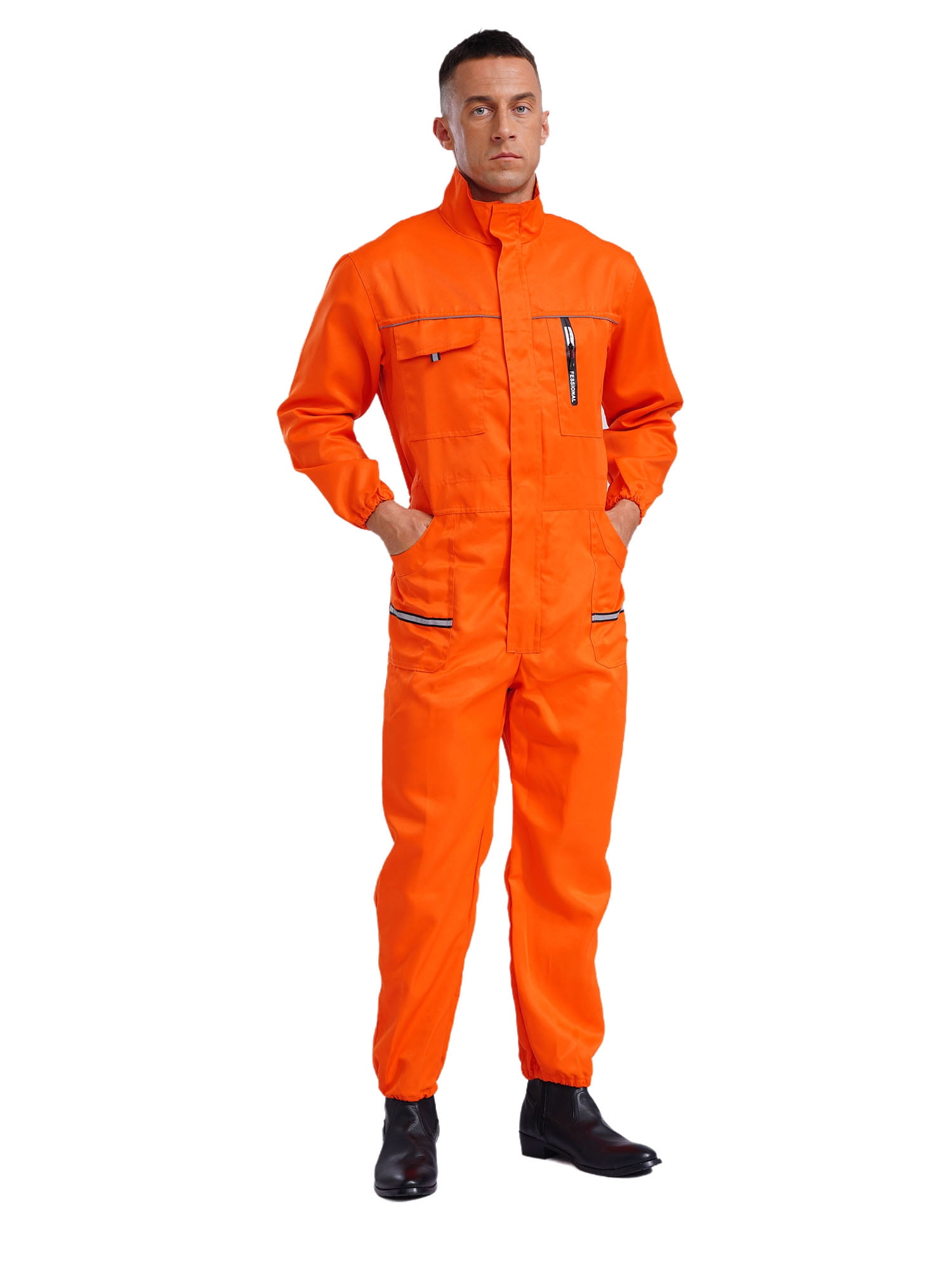 Sxiwei Overalls for Men Work Jumpsuits Long Sleeves Front Zipper Safety ...