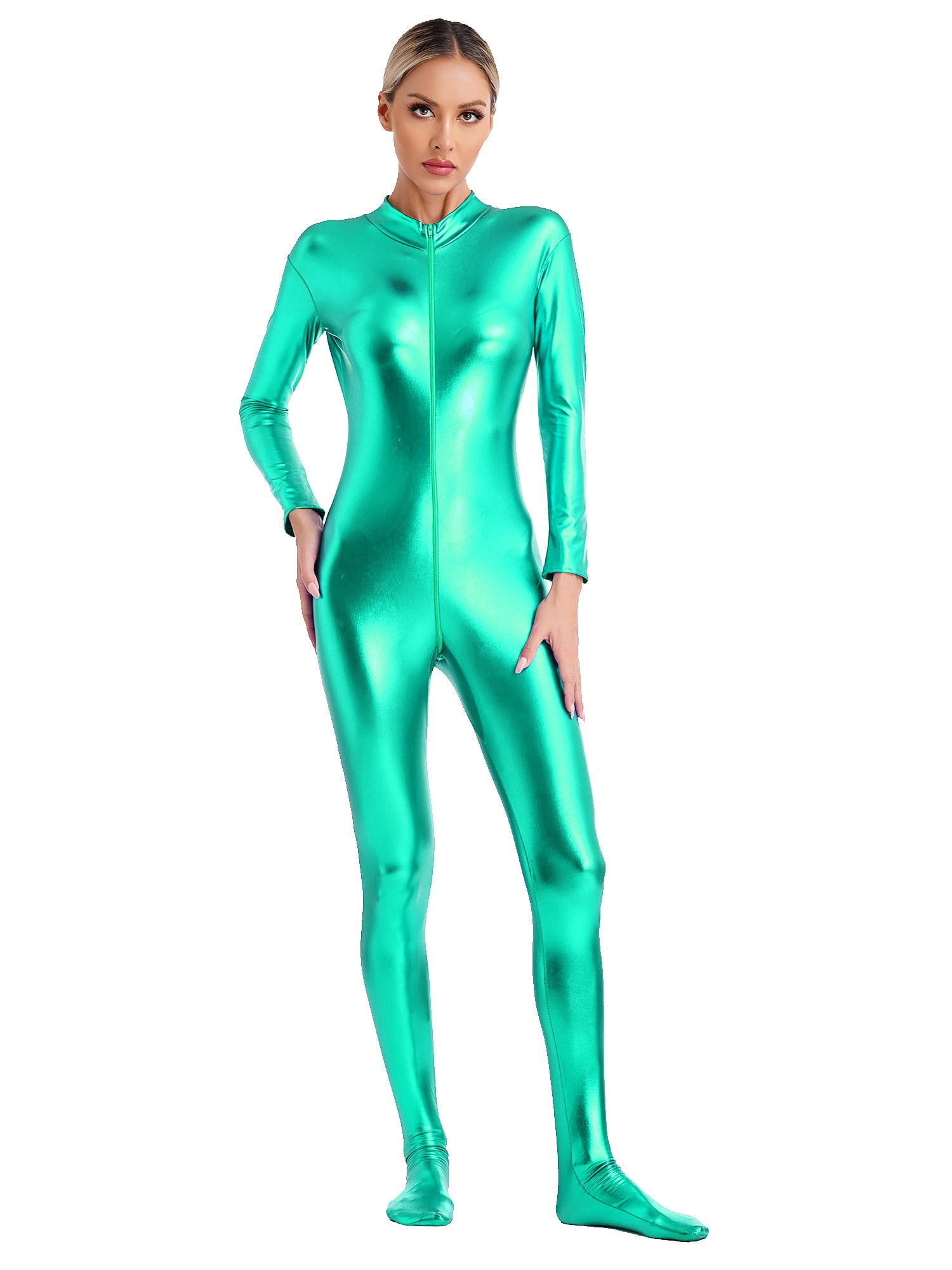 Sxiwei Women's One-Piece Gymnastics Leotard Spandex Zentai Unitard Body ...