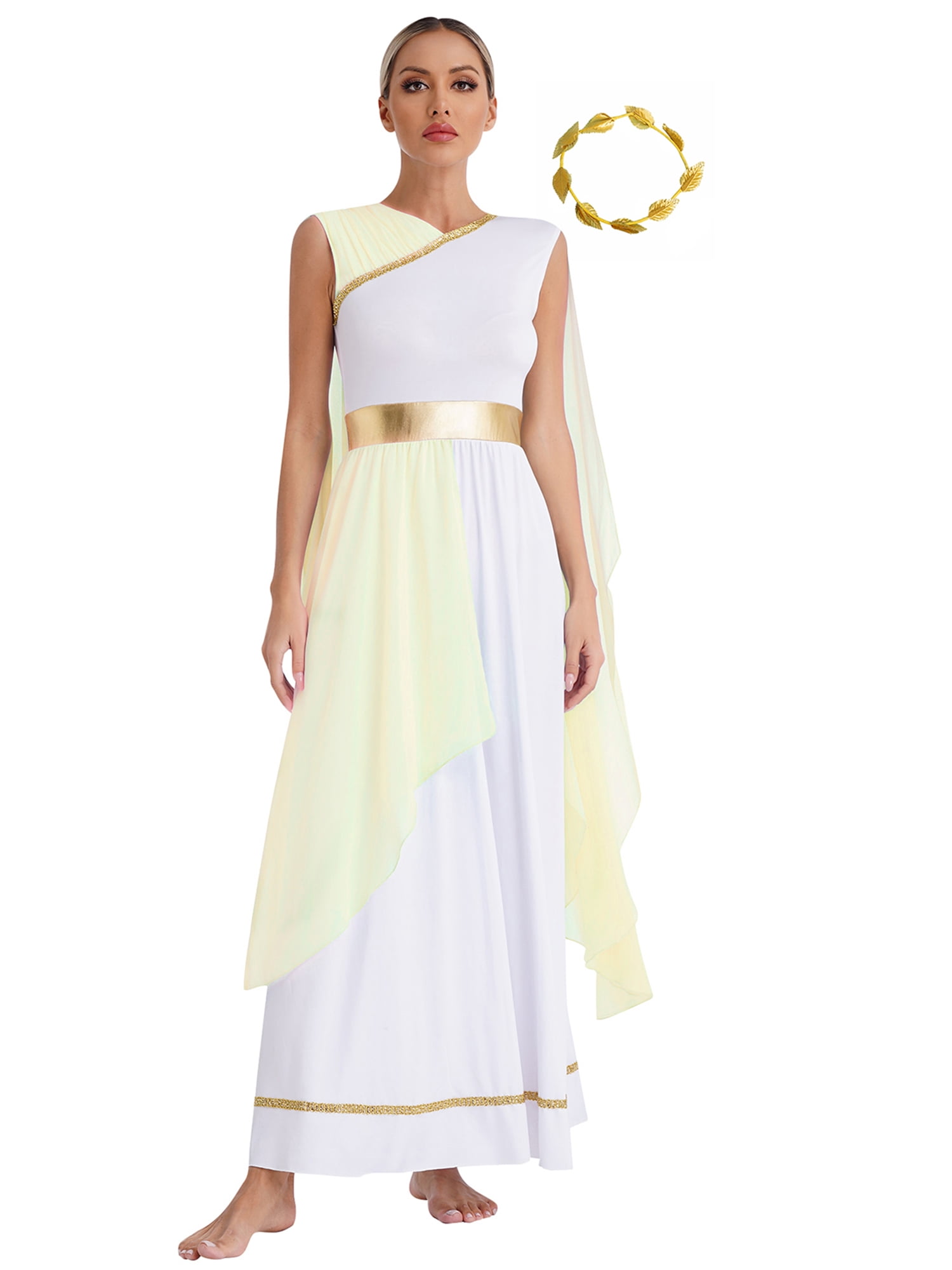 Sxiwei Womens Greek Toga Costume Grecian Toga Dress Roman Empress ...