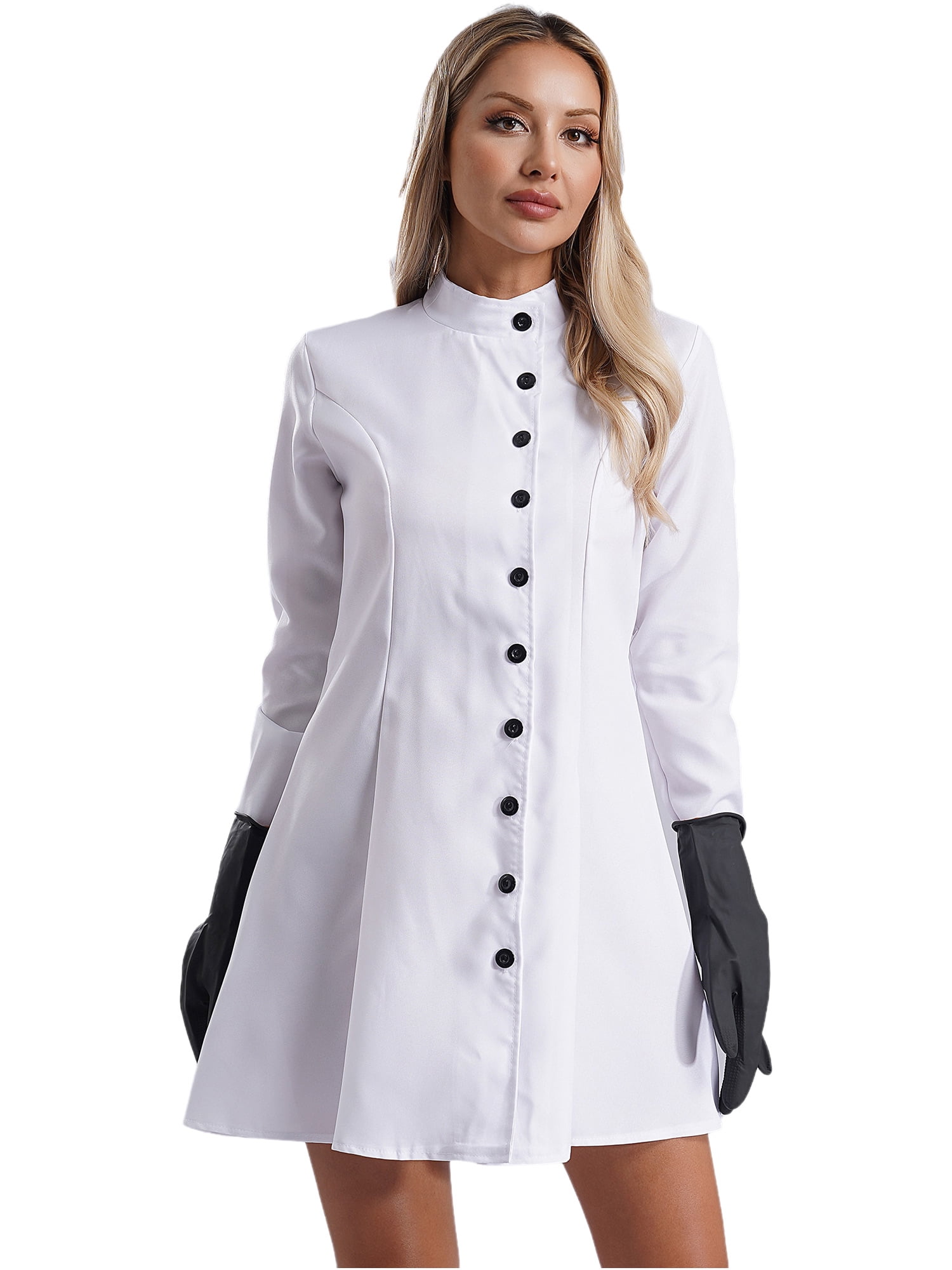 Sxiwei Womens Mad Scientist Costume Science Expert Long Sleeve Science ...