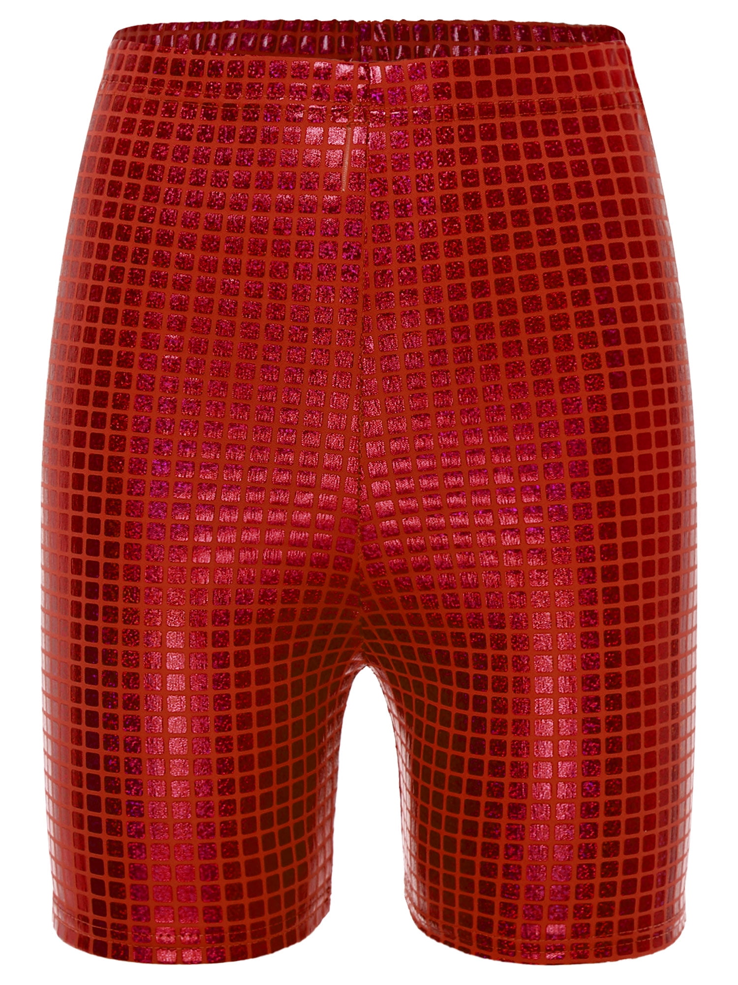 Sxiwei Womens Metallic Booty Shorts High Waisted Shiny Rave Bottoms for ...