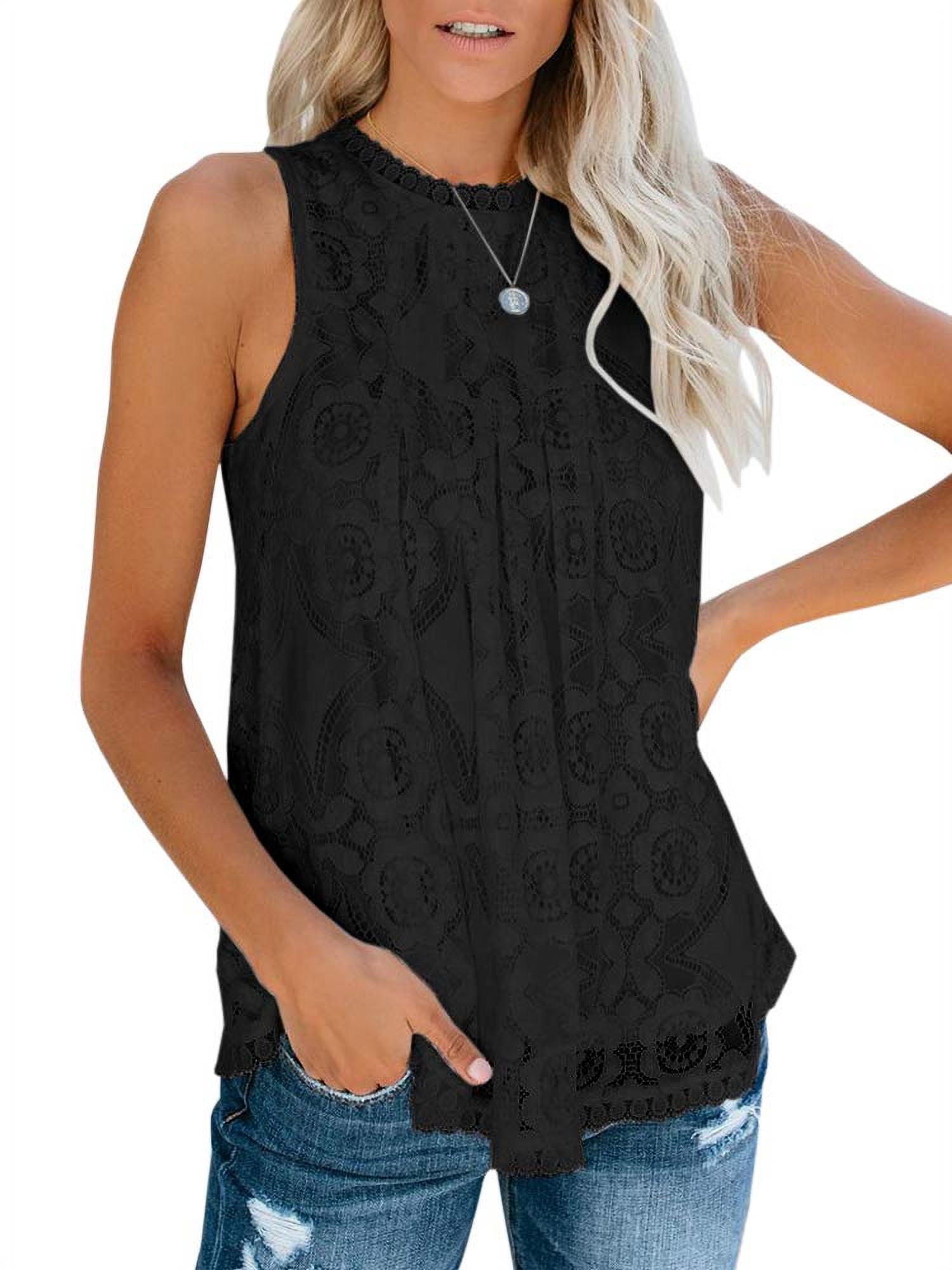 SySea Womens Lace Crochet Sleeveless Tops Sexy Halter Hollow Out ...