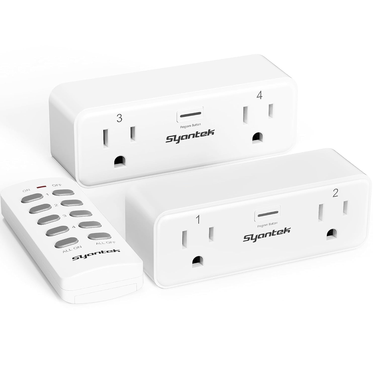 Syantek Remote Control Outlet with 2 Independent Control Sockets ...