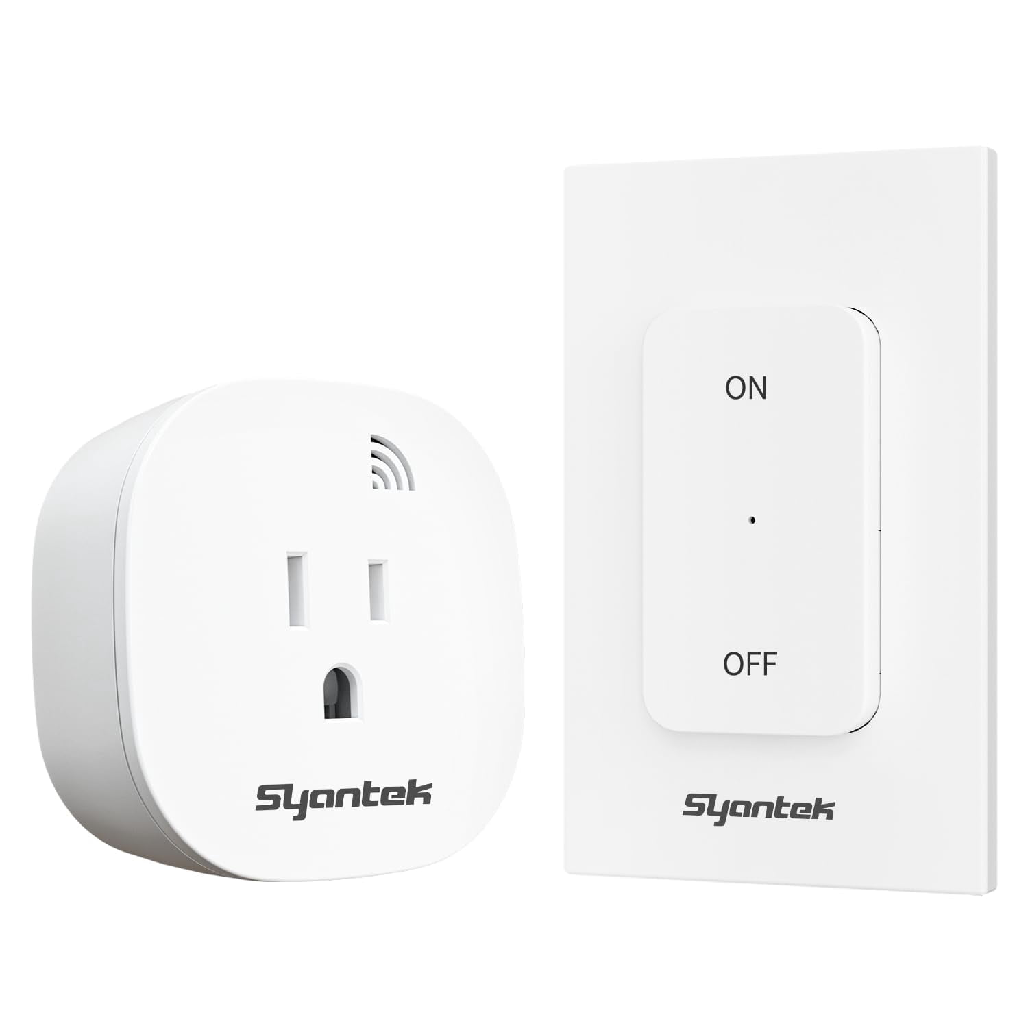 Syantek Wireless Remote Control Outlet, 15A/1875W Wall Mounted Remote ...