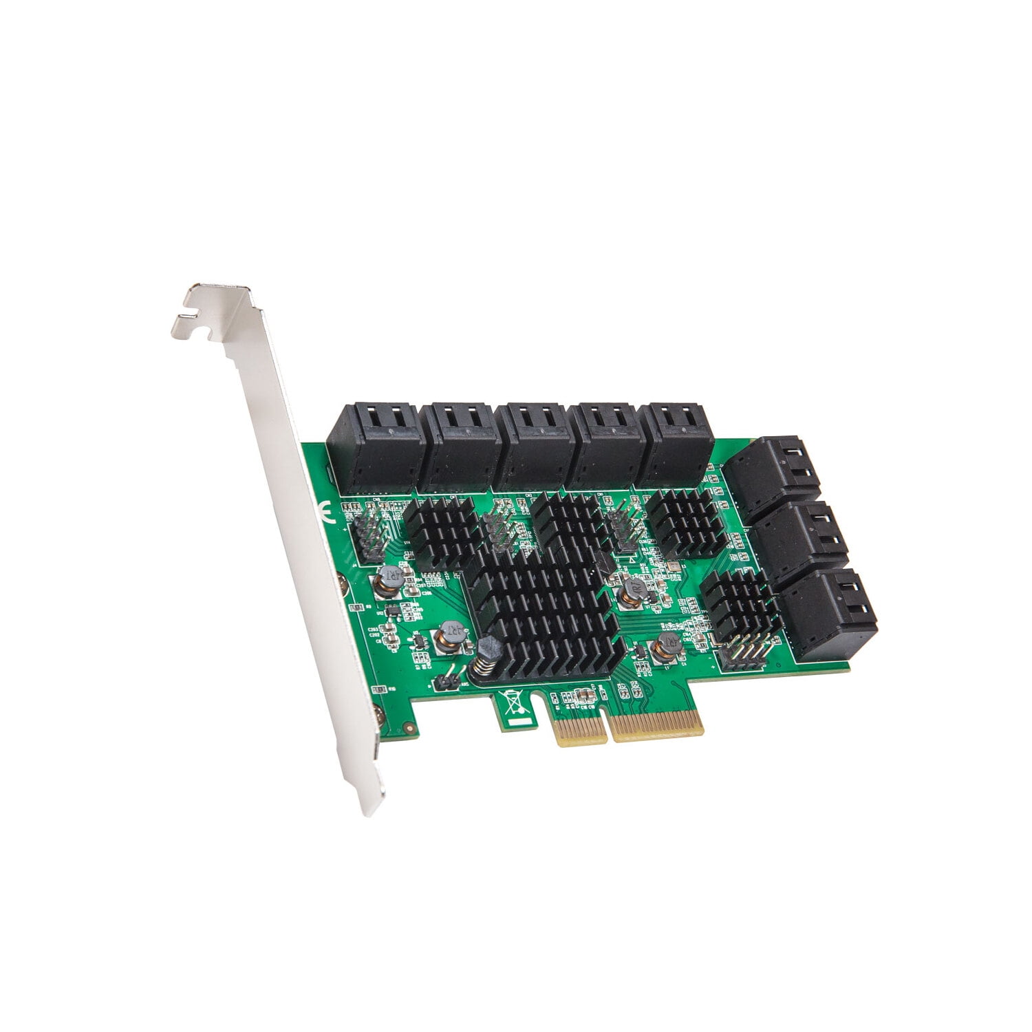 Syba 16 Port SATA III PCIe x4 (x2 Bandwidth) NON-RAID Expansion Card ...