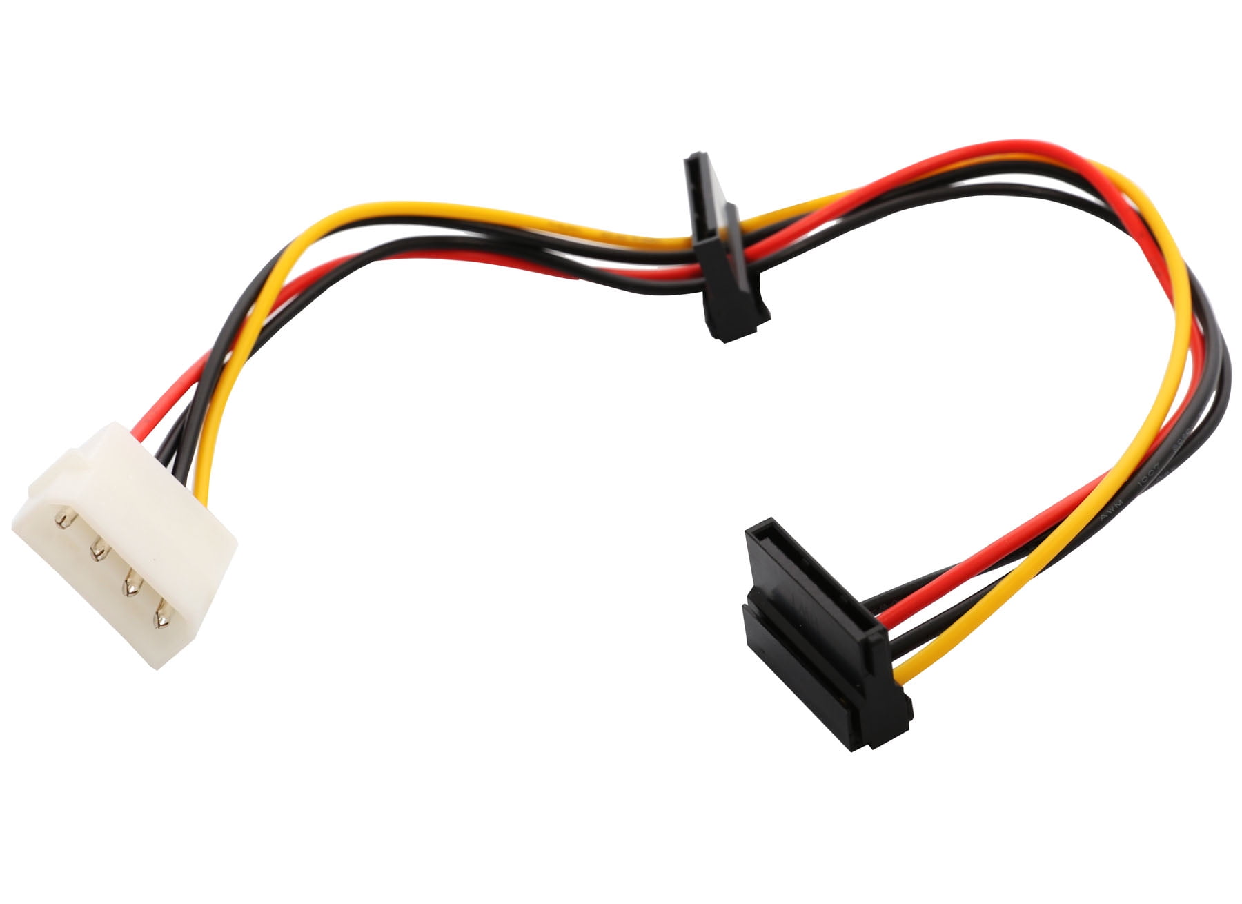 Syba SY-CAB40018 12" Molex to Dual SATA Right Angle Power Cable ...