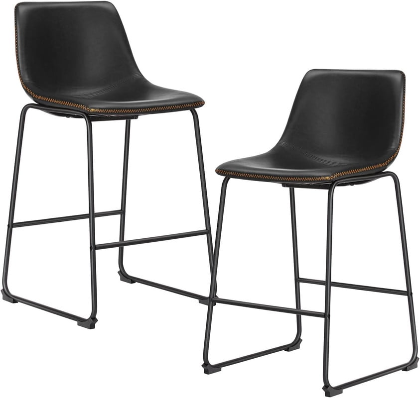 Sybels Set of 2 Modern Counter Stools , Backrest Bar Chairs with Foot ...