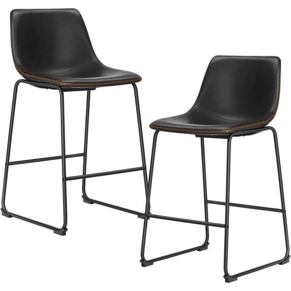 Sybels Set of 2 Modern Counter Stools , Backrest Bar Chairs with Foot ...